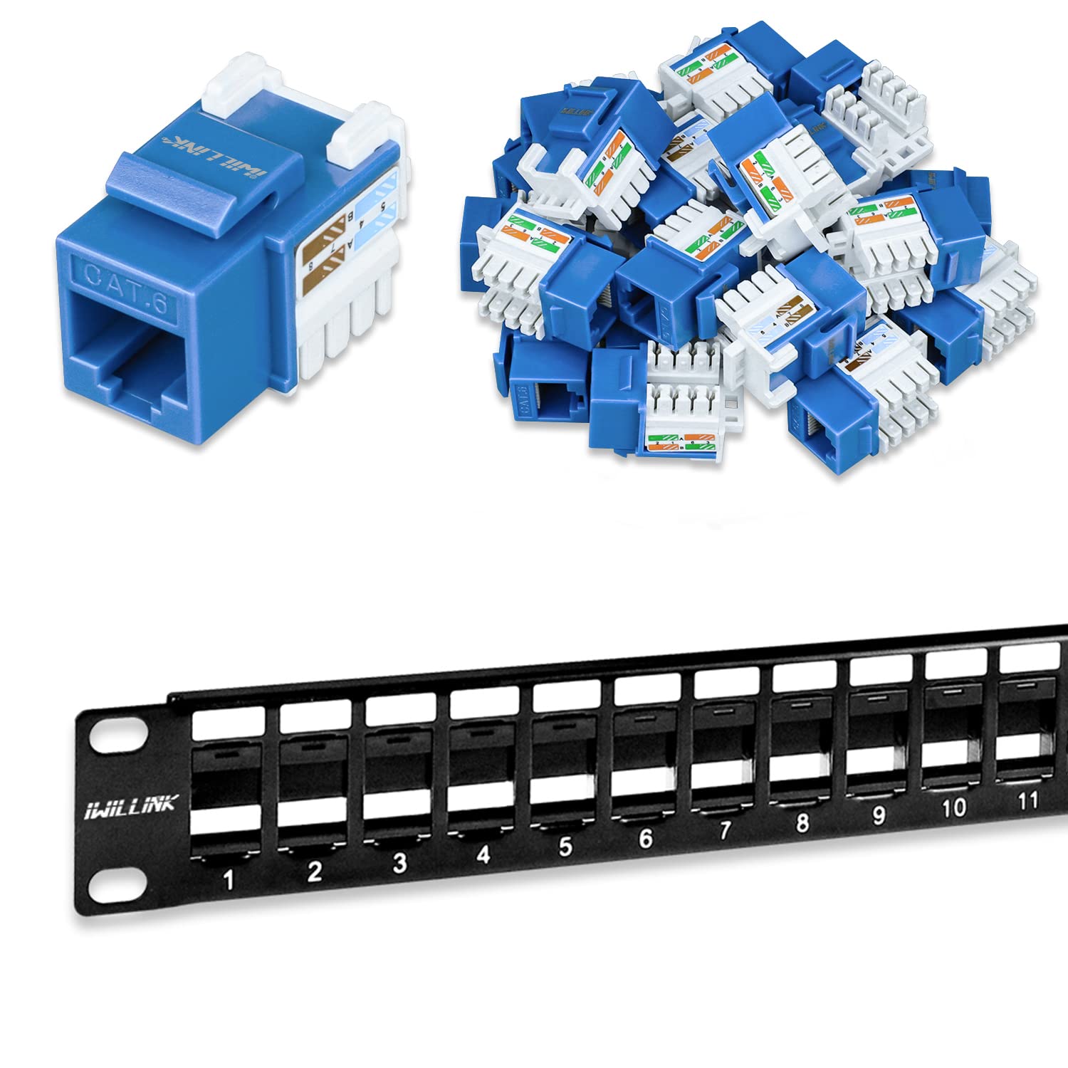 Amazon.com: iwillink Cat6 Keystone Jack RJ45 Keystone Jack 25-Pack with ...