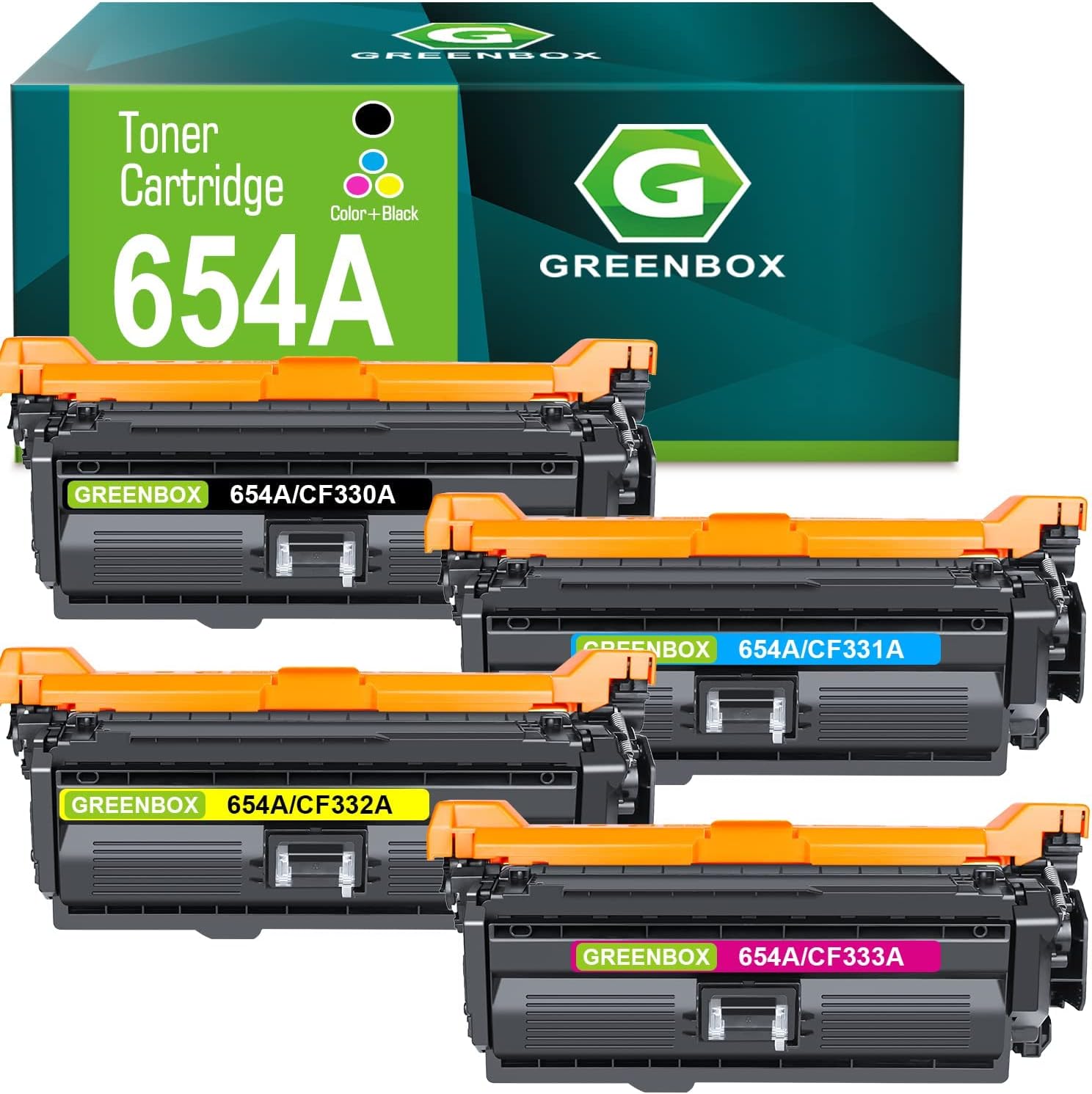 Amazon.com: GREENBOX Remanufactured 654A Toner Cartridges Replacement ...