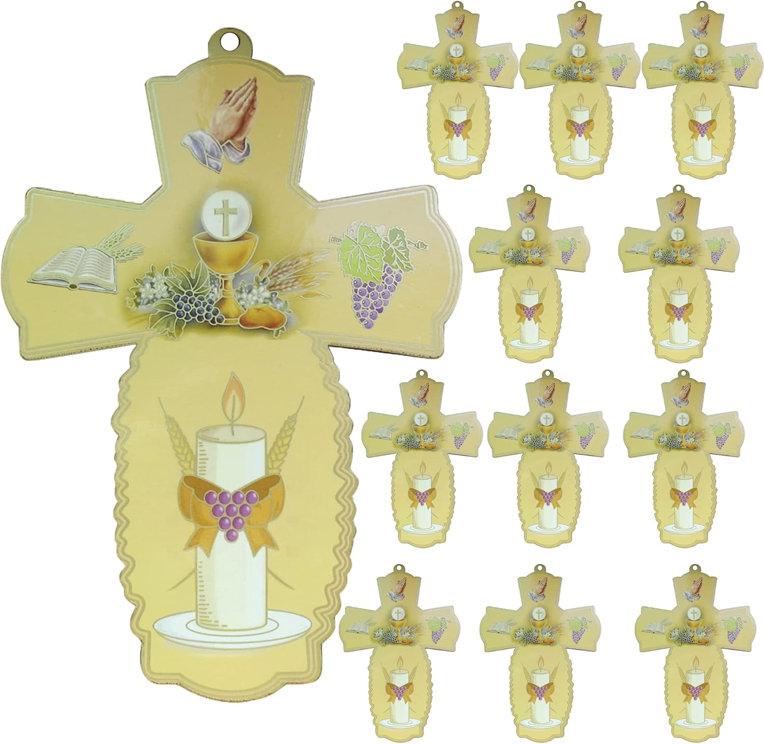 Amazon.com: WE First Communion Wall Cross Favor 12PCS - Cruz de Madera ...