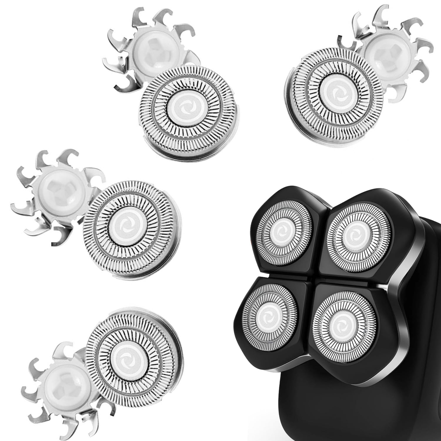 Amazon.com: 4 PCS Pro Head Shaver Double Ring Blade Compatible with ...