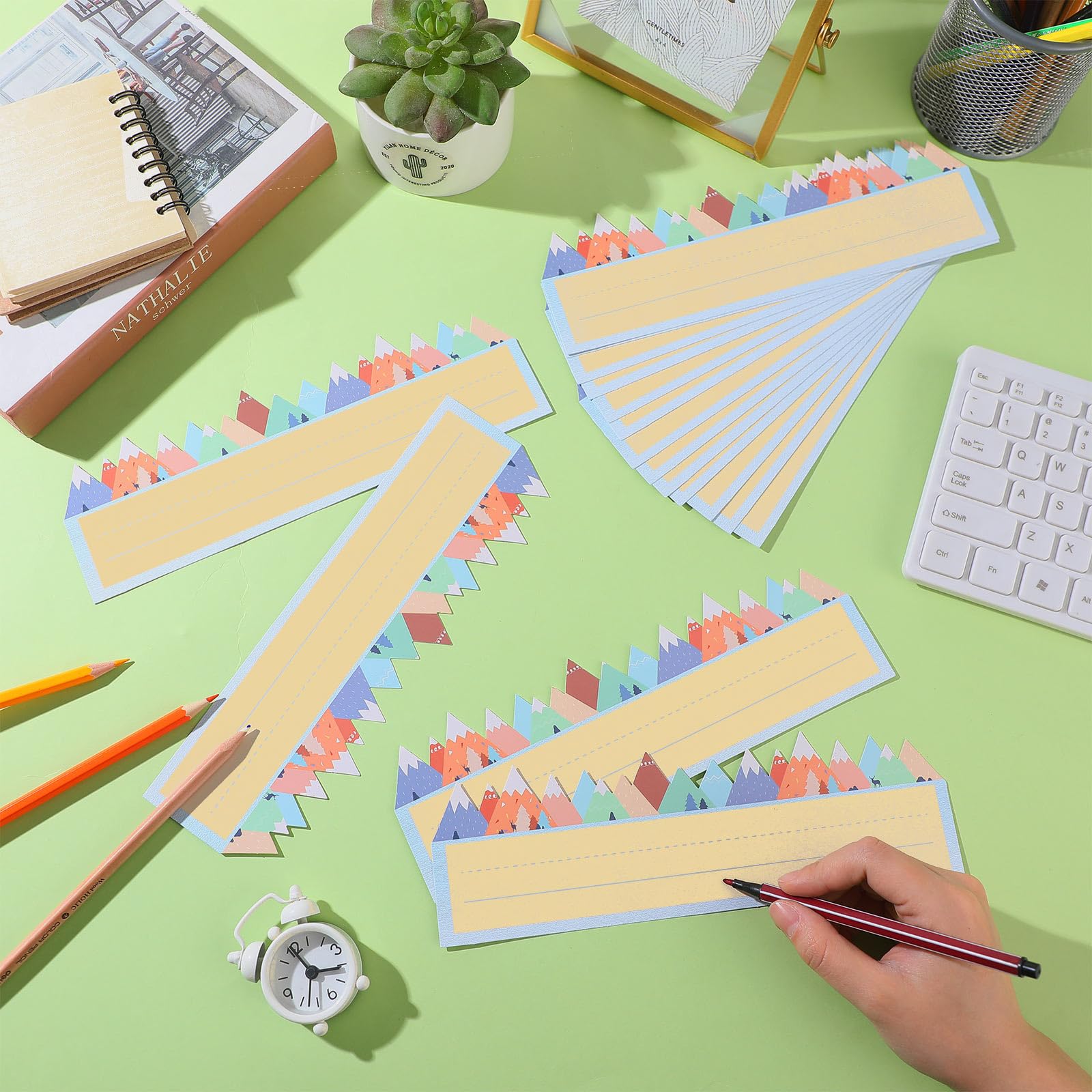 Snapklik.com : 60 Sheets Moving Mountains Name Plates For Classroom Die ...