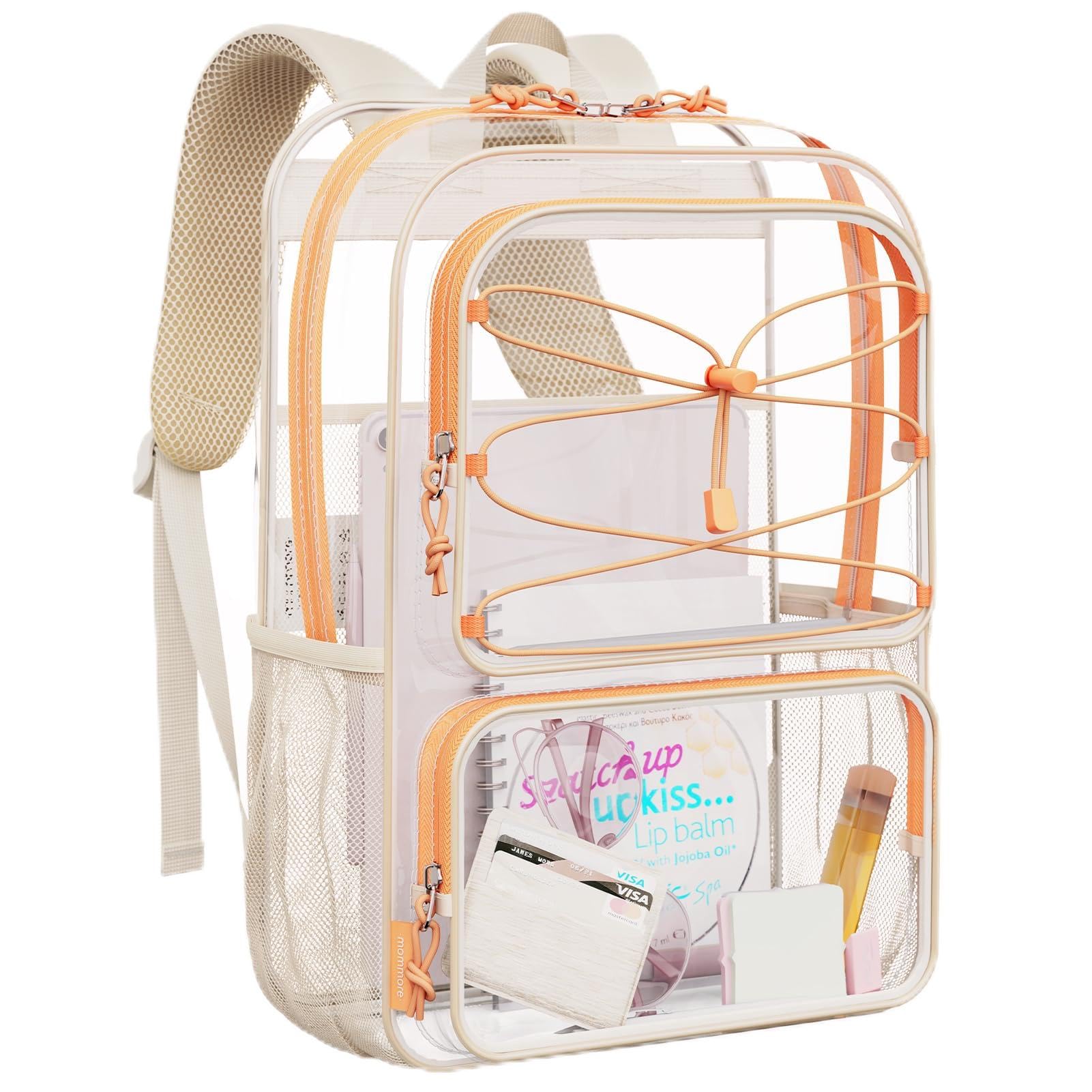 Amazon.com | mommore Clear Backpack Heavy Duty Thick PVC Transparent ...