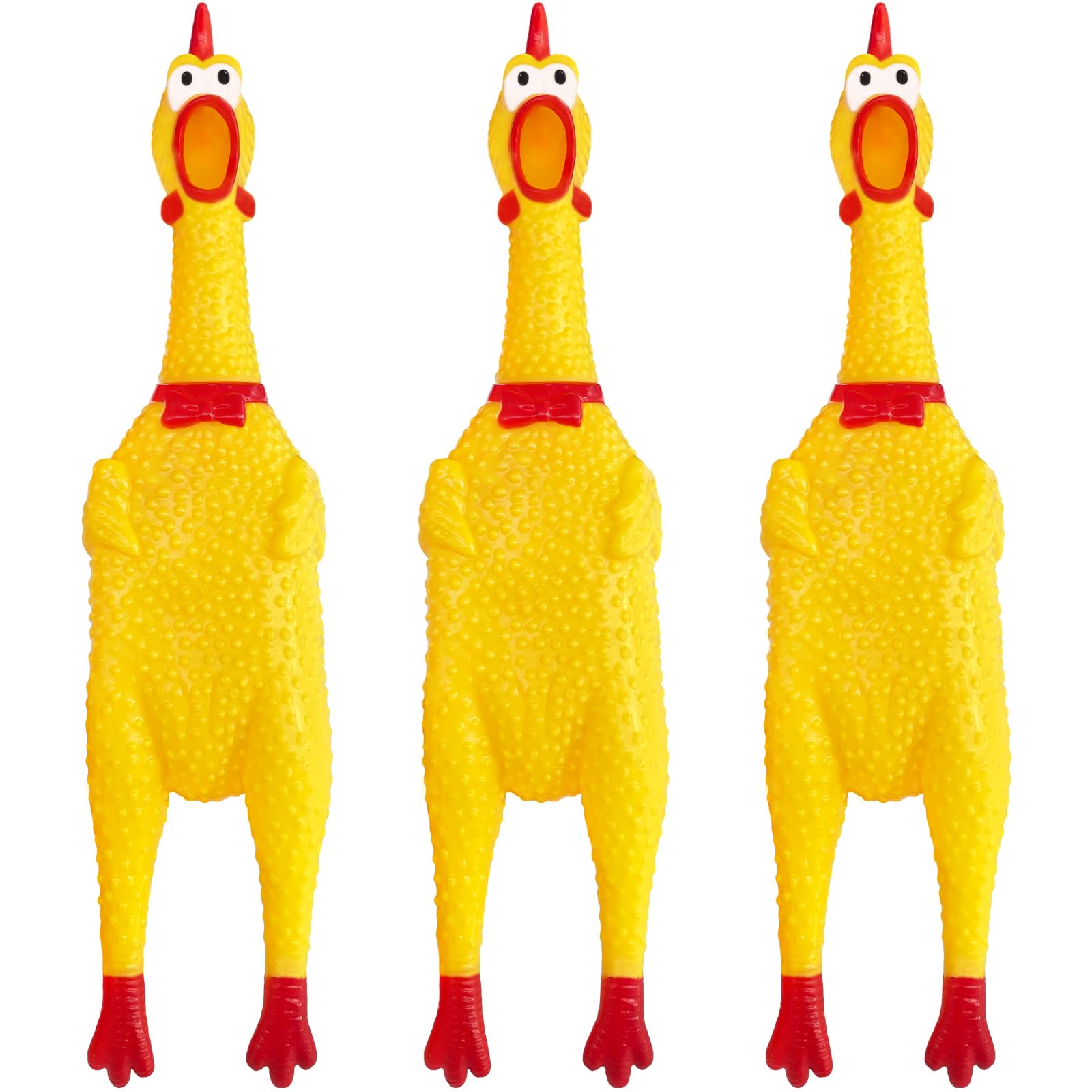 Amazon.com: 3 Pcs Large Squeeze Rubber Chicken,Yellow Screaming Chicken ...