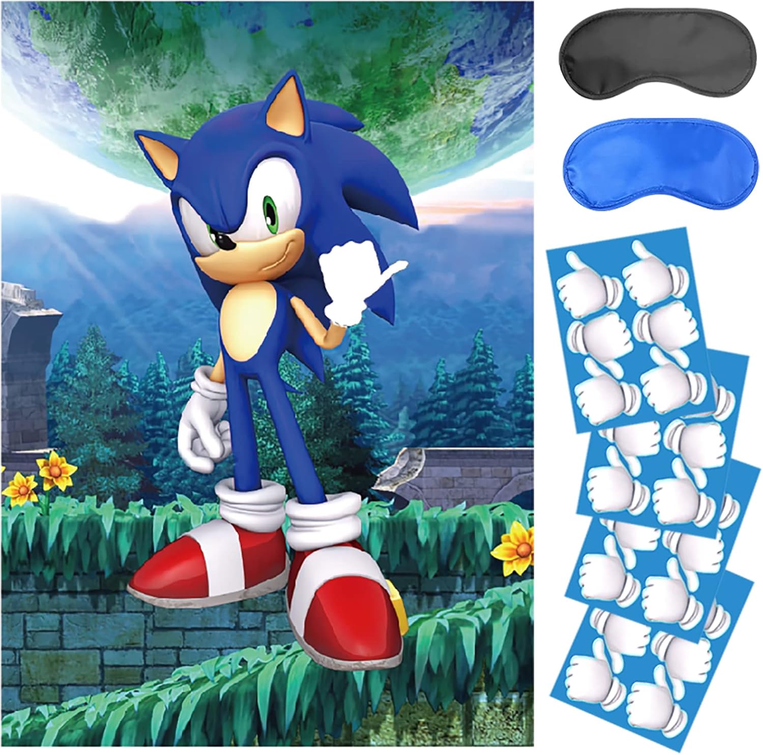 Buy Sonic Birthday Party Supplies, Pin The Hand on Sonic, Sonic Party ...