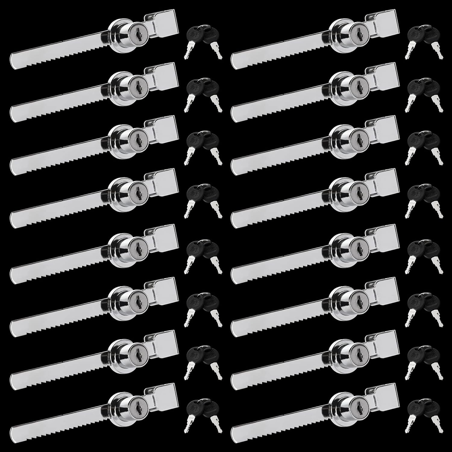 EOEXN 16 Pack Sliding Glass Door Ratchet Lock With Alike Keys, Drawer ...