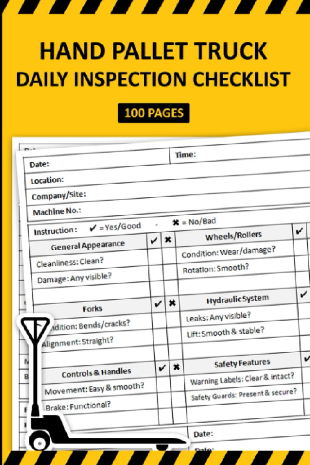 Hand Pallet Truck Daily Inspection Checklist: Hand Pallet Jack Pre-Use ...