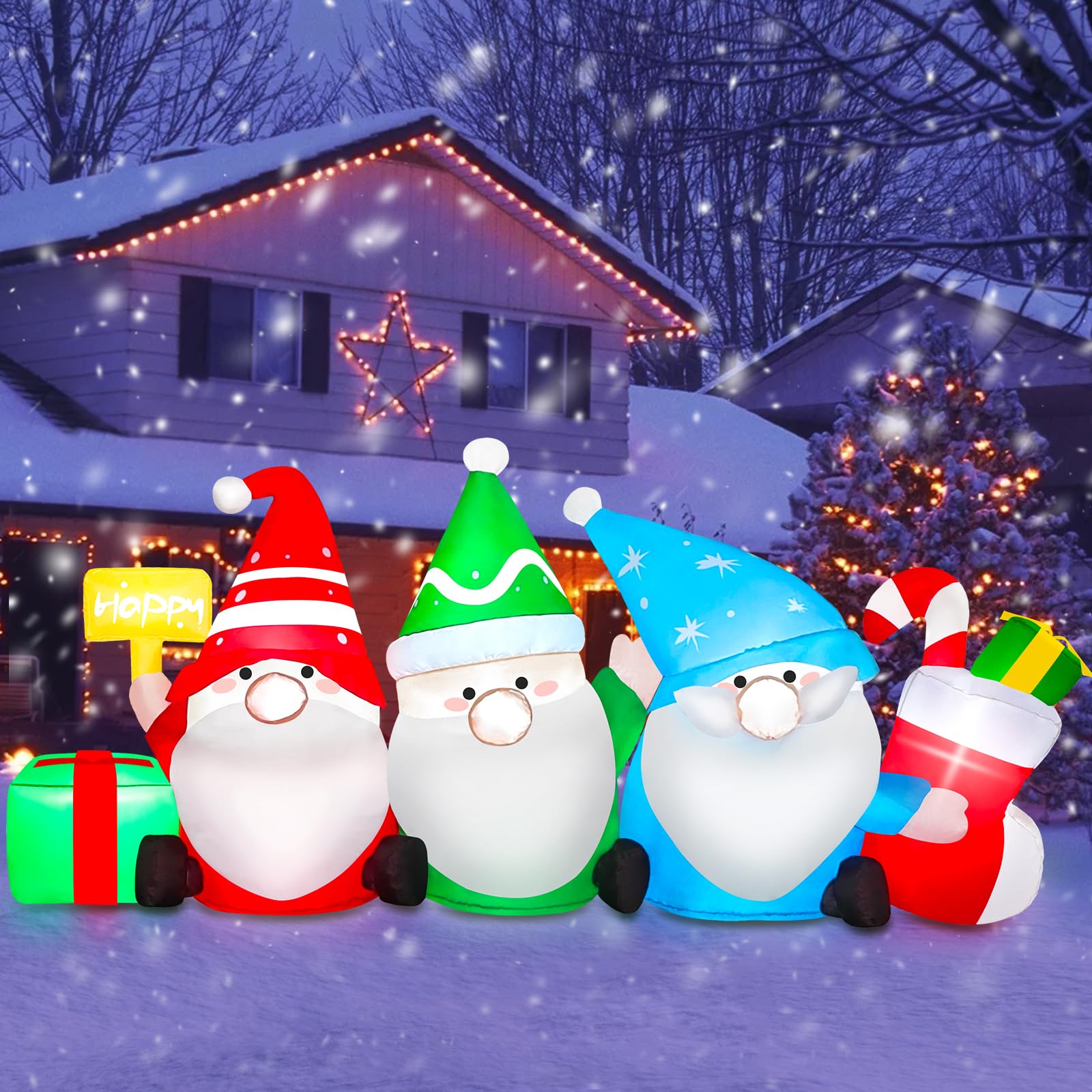 MICOCAH 6FT Long Christmas Inflatables Outdoor Decorations, Inflatable ...