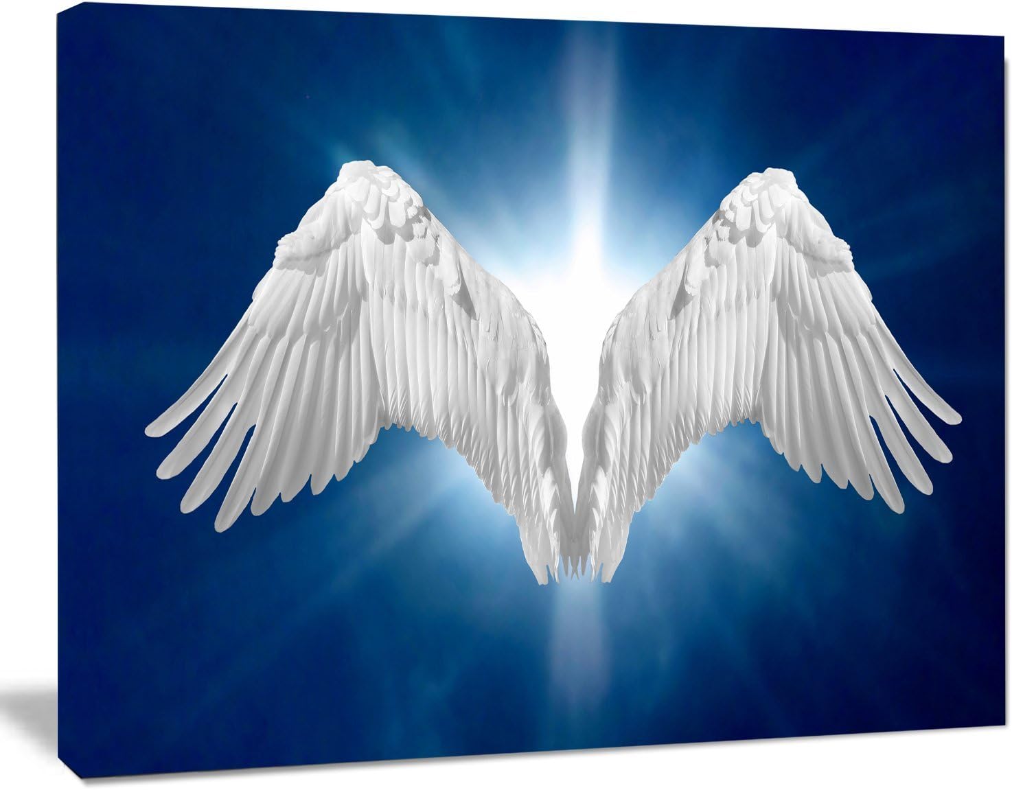 Amazon.com: Designart Angel Wings on Blue Background Abstract Art ...