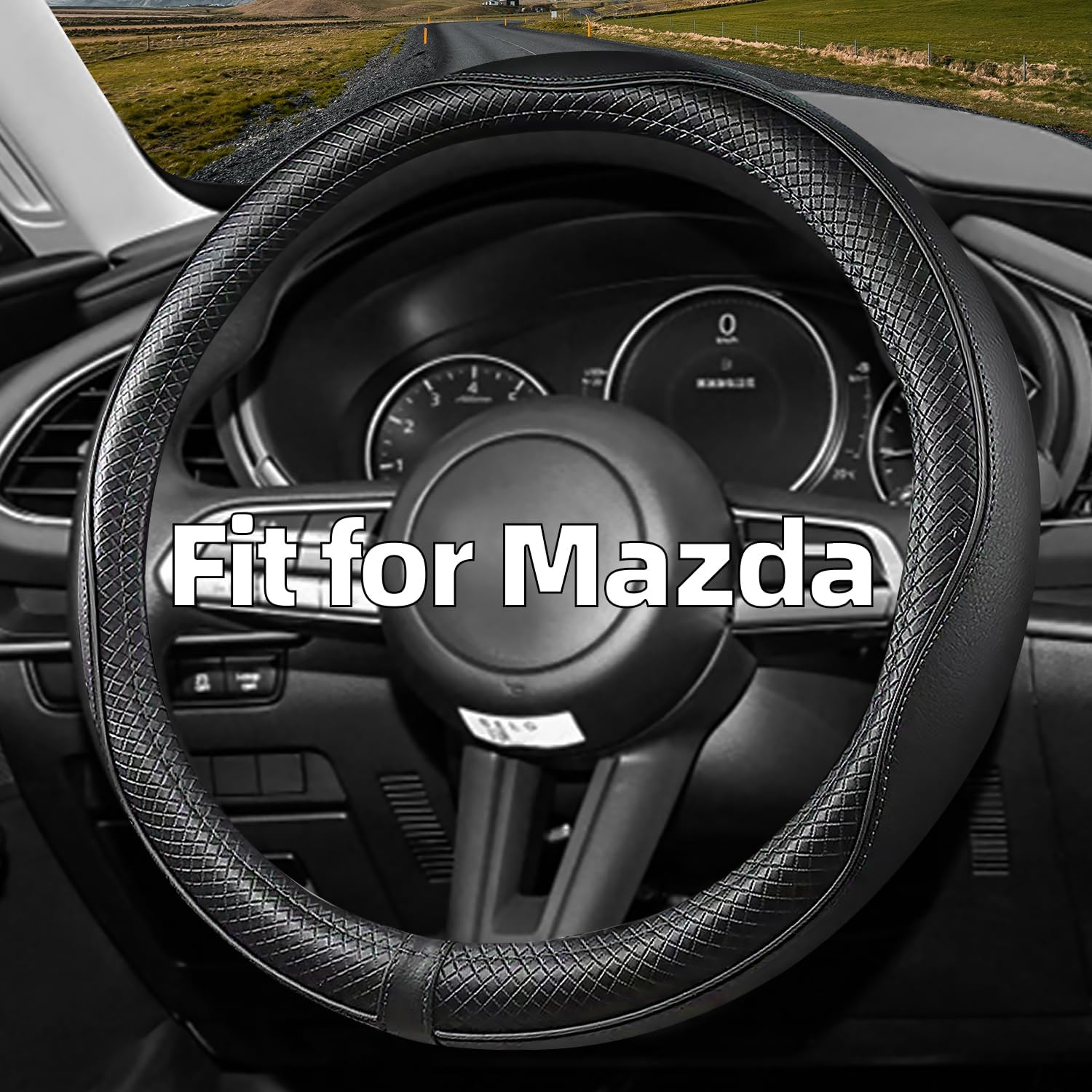Amazon.com: CACAWIZ Car Steering Wheel Cover for Mazda 3,Mazda 6,Mazda ...