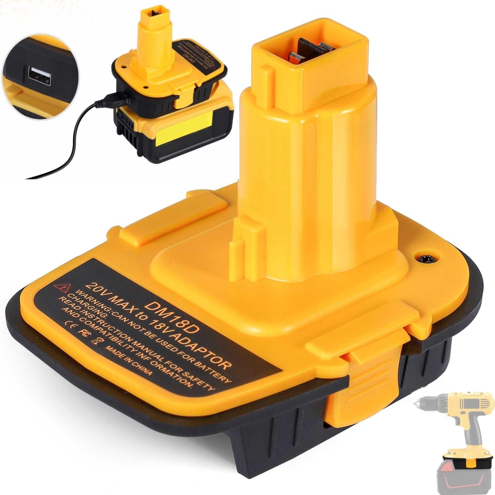 Amazon.com: Battery Adapter DM18D for Dewalt 18v to 20v Adapter with ...