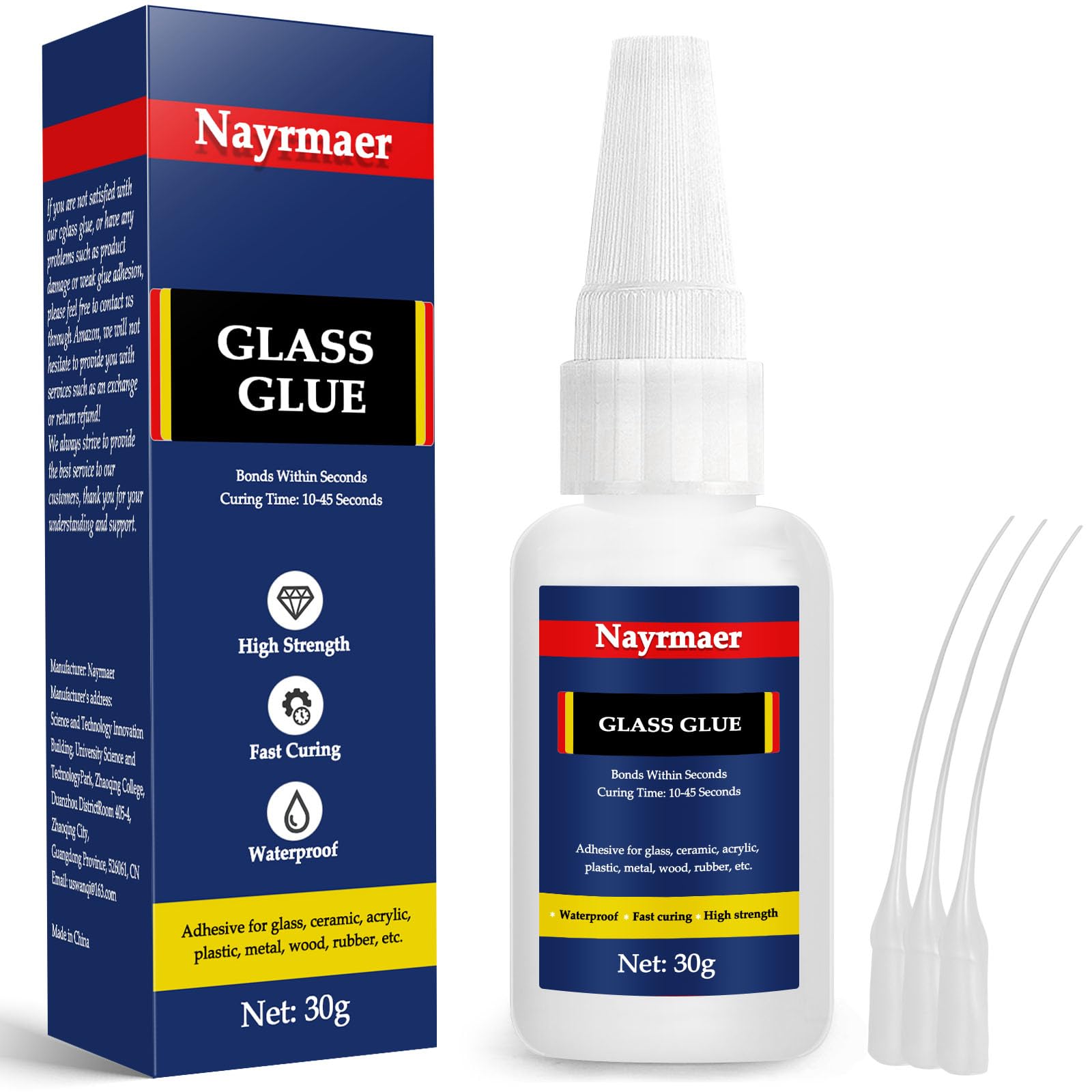 Glass Glue, 30g Glue for Glass, Instant Super Glue for bonding Between ...