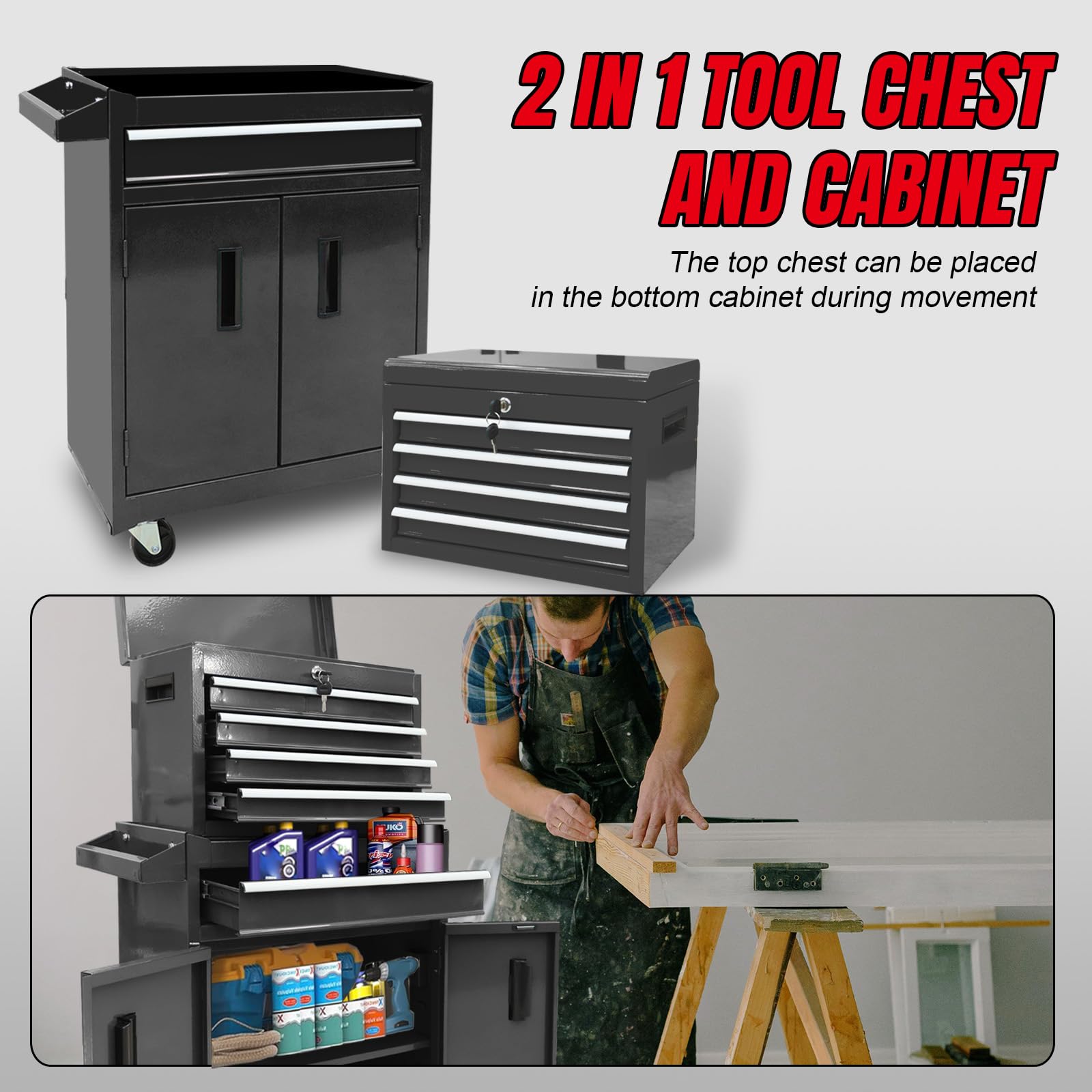 Snapklik.com : Torin 5-Drawer Rolling Tool Chest: Metal Tool Box