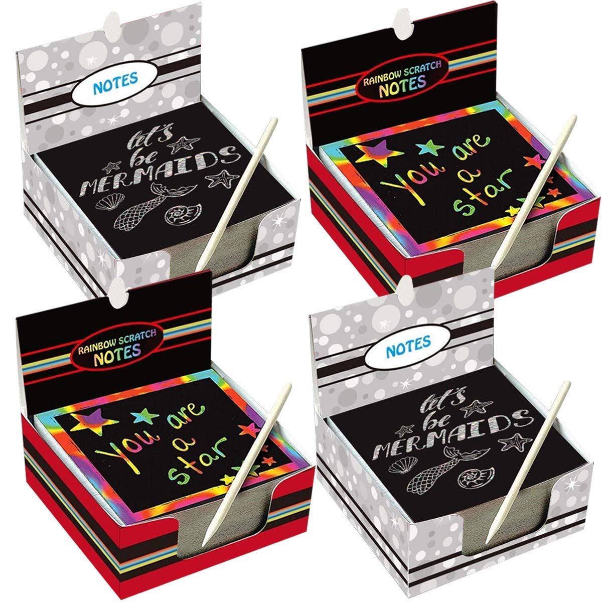 Buy POKONBOY Rainbow Scratch Off Mini Art Notes, Scratch Art Paper Arts ...