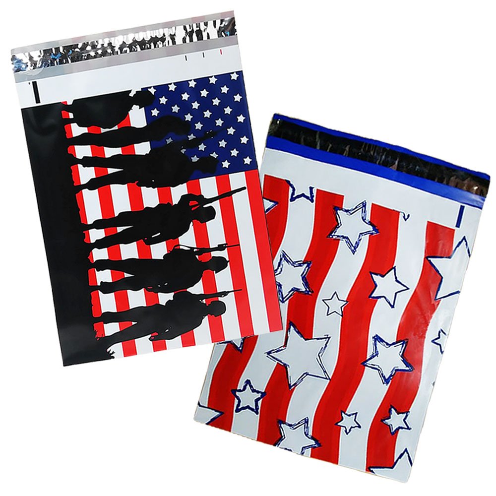 Amazon.com : 10x13" Military Soldier Patriotic Flag Poly Mailers ...