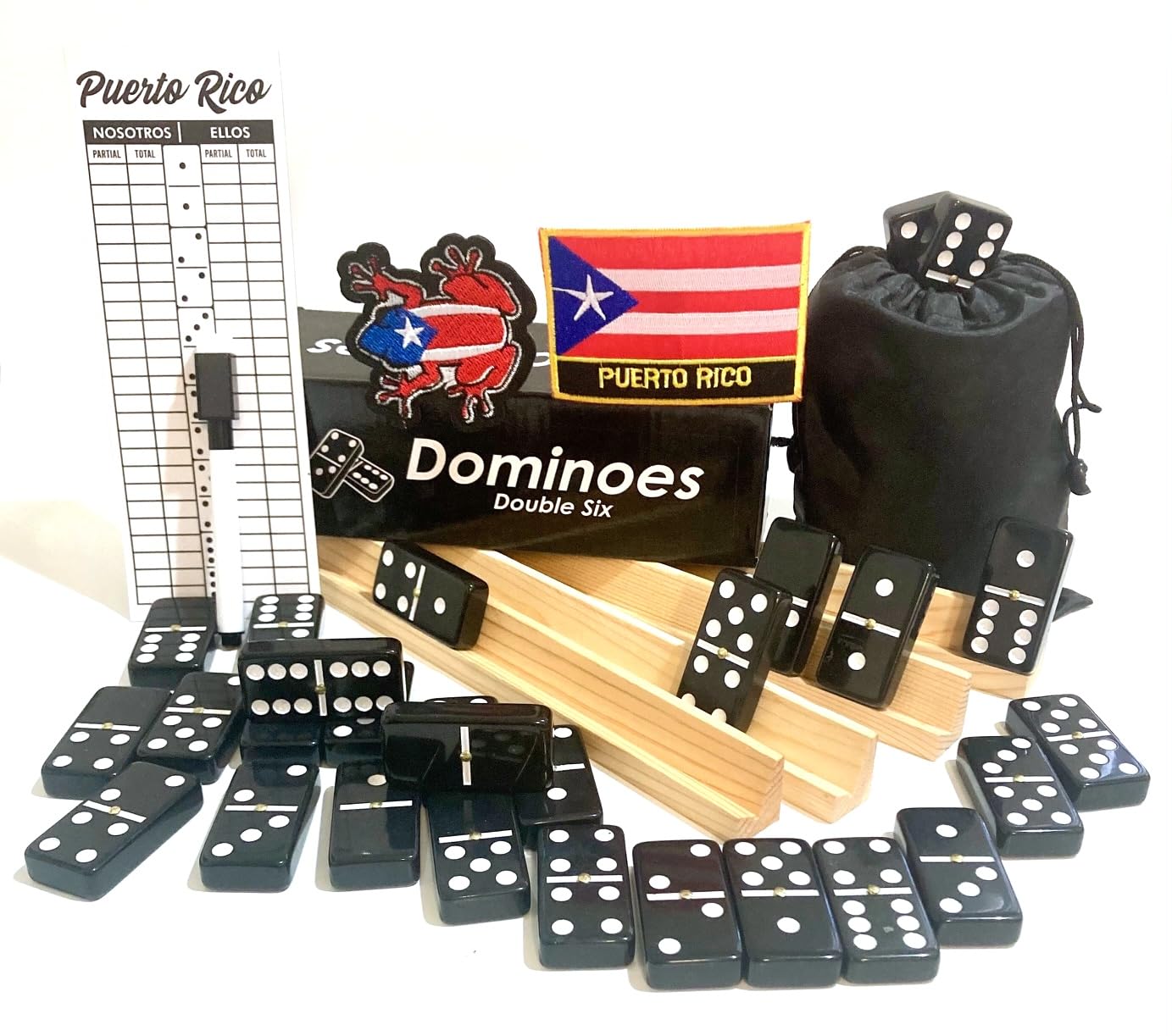 Amazon.com: Puerto Rico Dominoes Adult Size Solid Black Puerto Rican ...