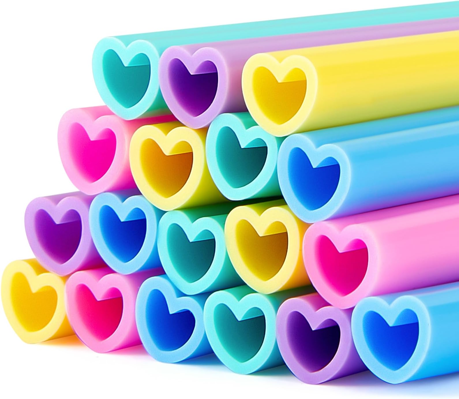 Amazon.com: Tanlade 50 Pcs Valentine's Day Reusable Silicone Heart ...