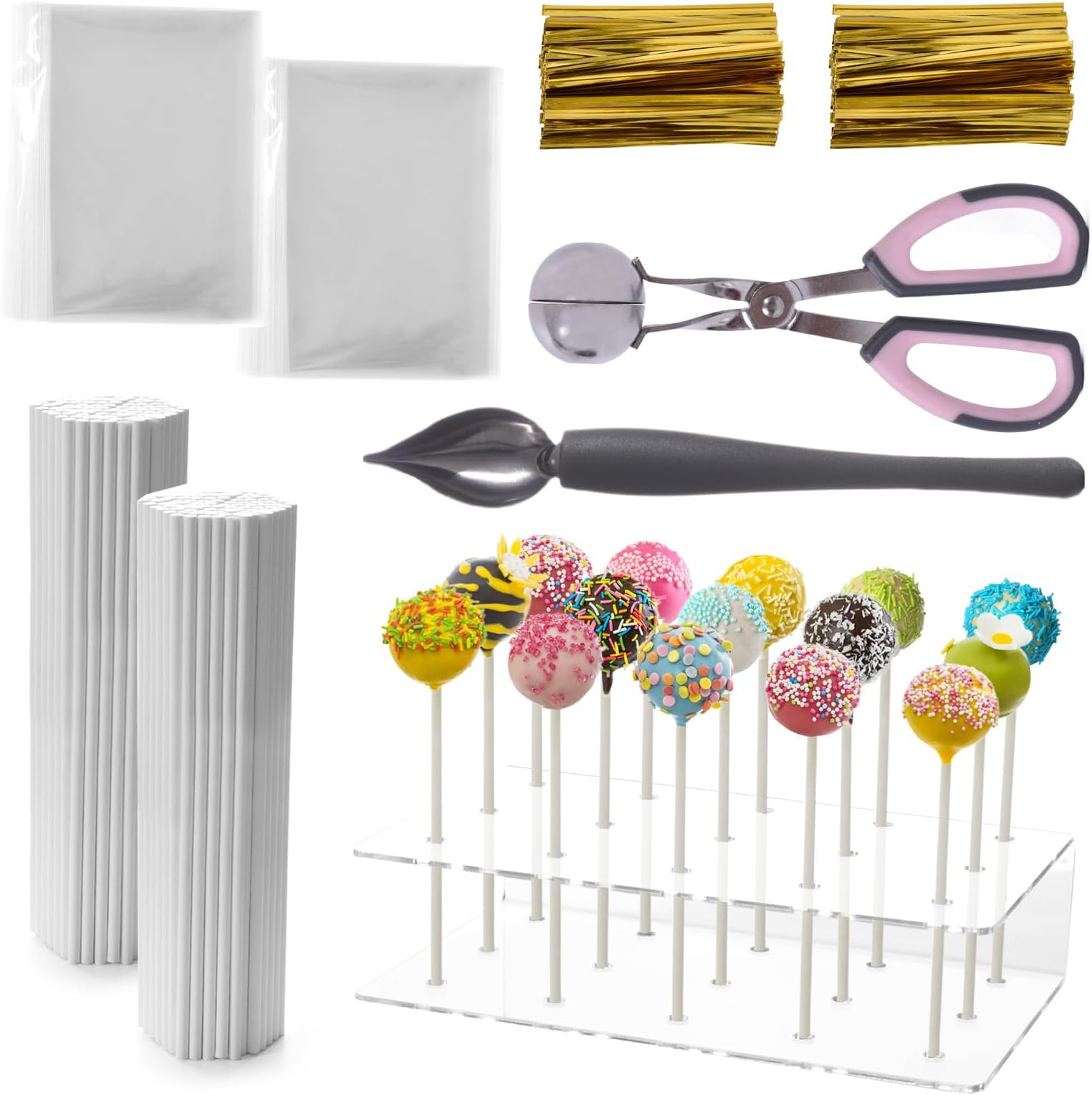Amazon.com: 554PCS Cake Pop Maker Kit - Silicone Lollipop Molds Baking ...