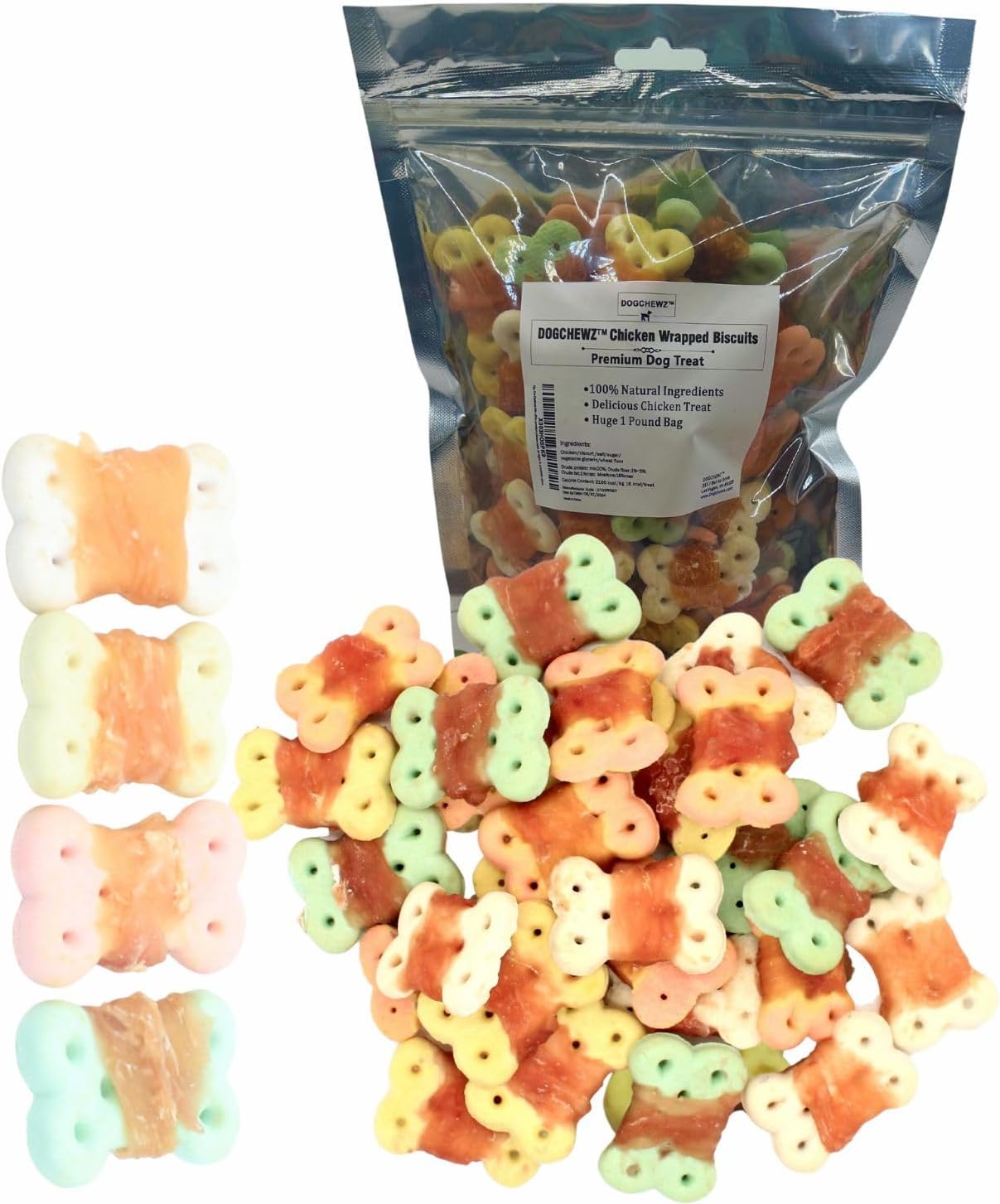 Amazon.com : Vibrant Life Biscuit Wrapped with Chicken Dog Treats, NET ...