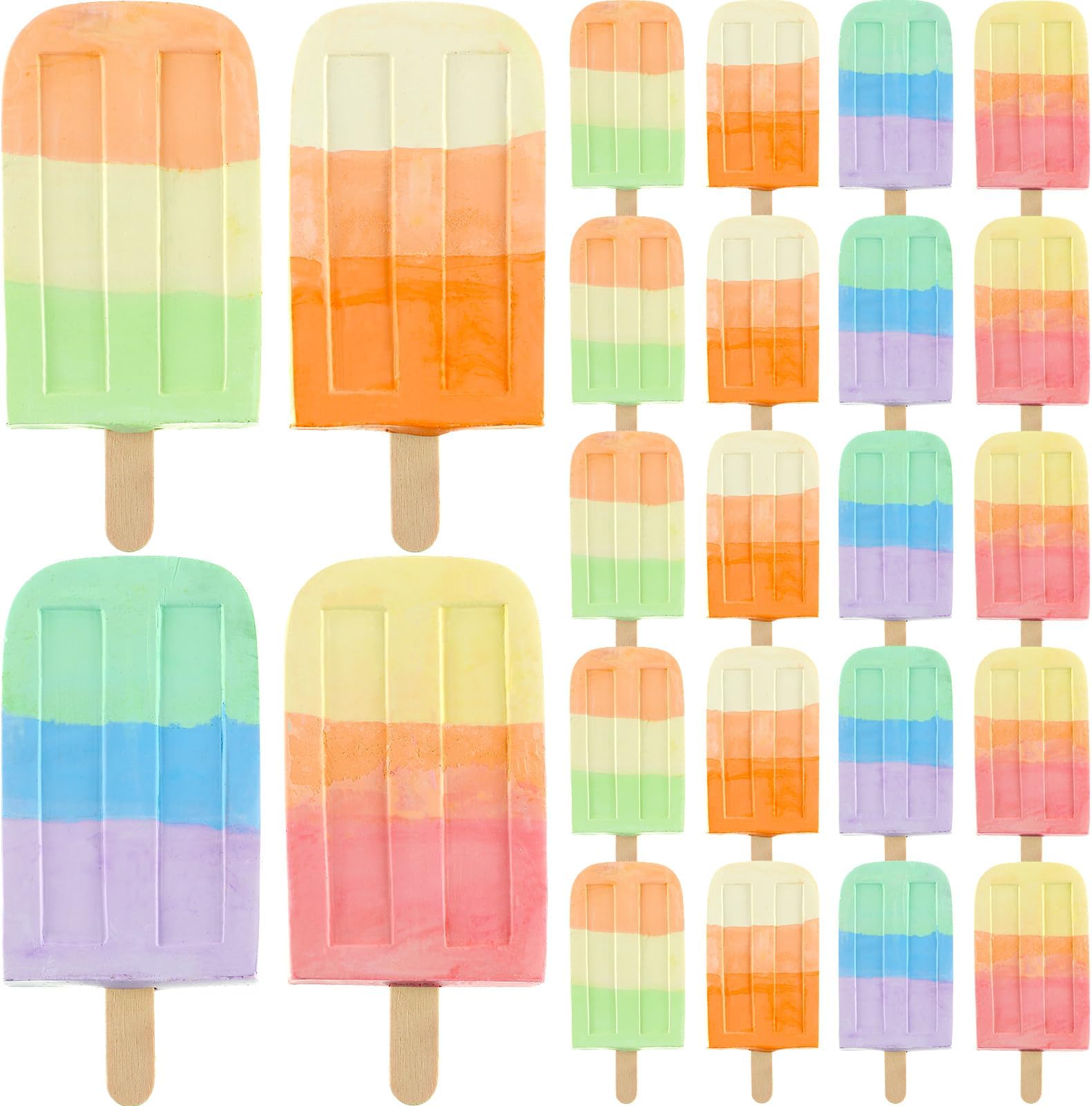 Amazon.com: Mooliwe 24 Pcs Ice Cream Sidewalk Chalk Set Multicolor ...