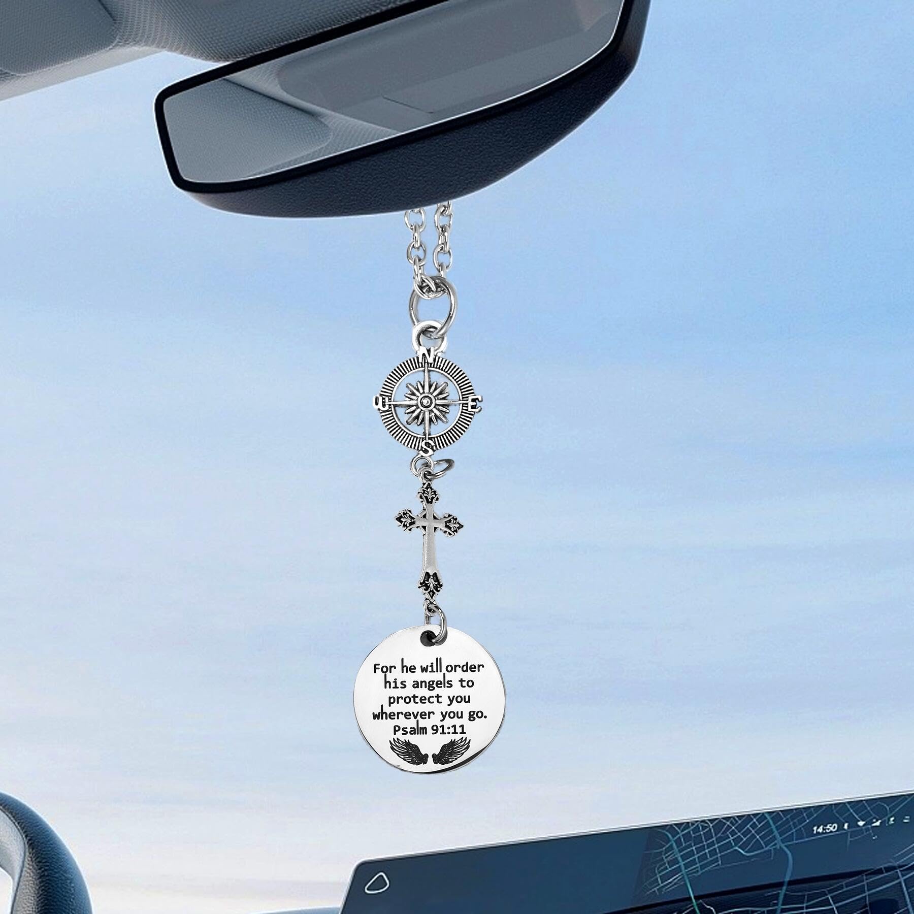 Snapklik.com : Car Cross Hanger - Bible Verse For Rear View Mirror