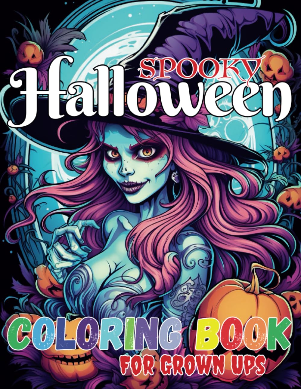 Amazon.com: Spooky Halloween Coloring Book for Grown Ups: Witches ...