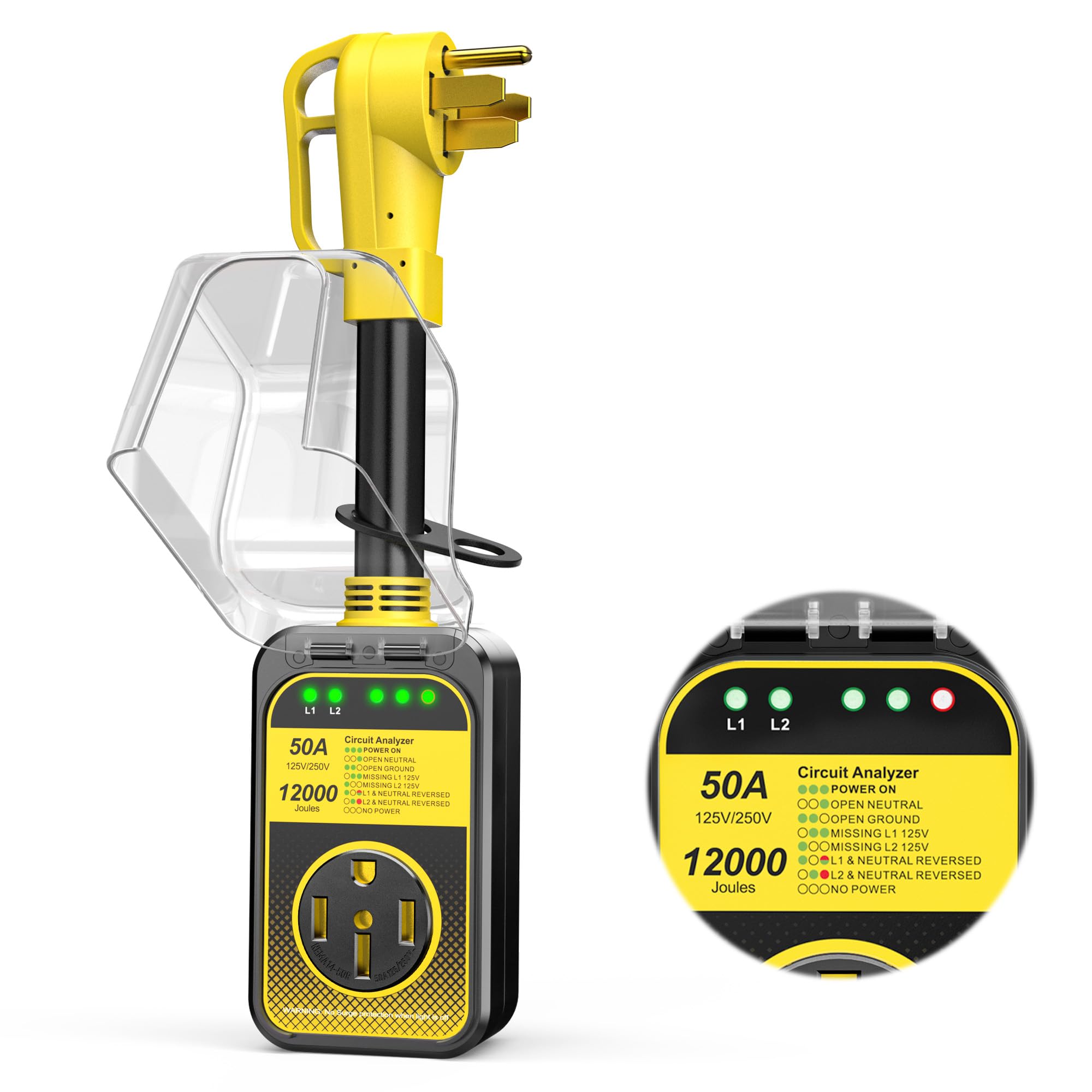 Amazon.com: Vehiker RV Surge Protector 50 Amp, 12000 Joules RV Circuit ...