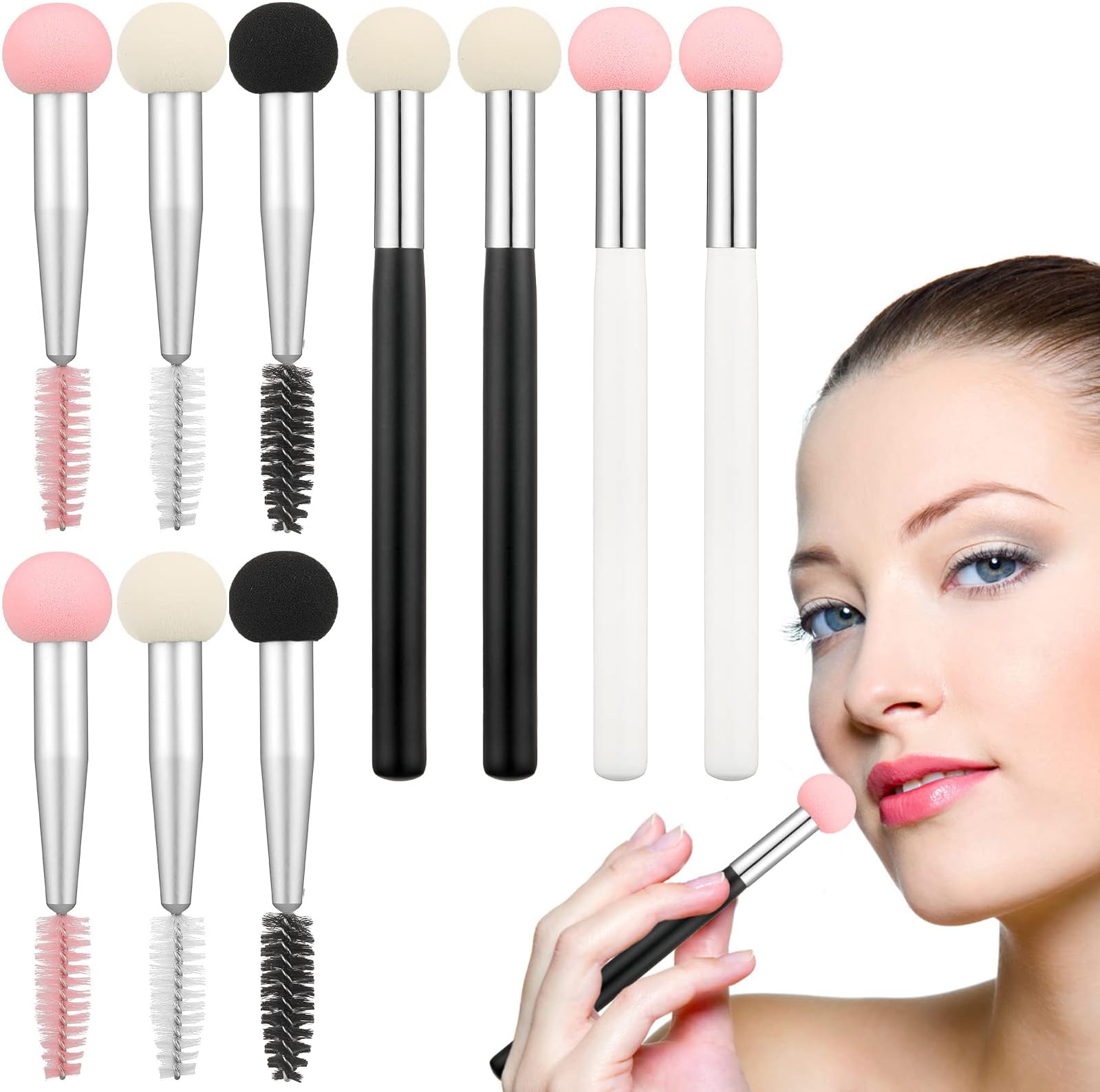 Amazon.com: 8 PCS Sponge Makeup Applicator With Handle,Eyeshadow Makeup ...