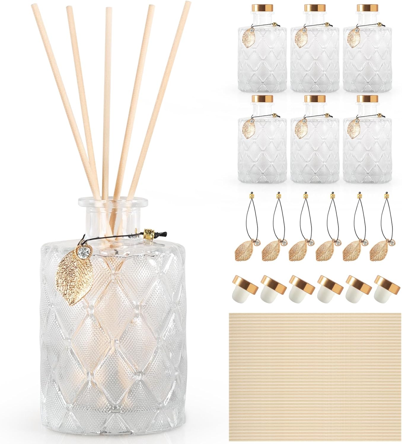 Amazon.com: Glass Reed Diffusers Bottles for Home, Diffuser Bottles ...