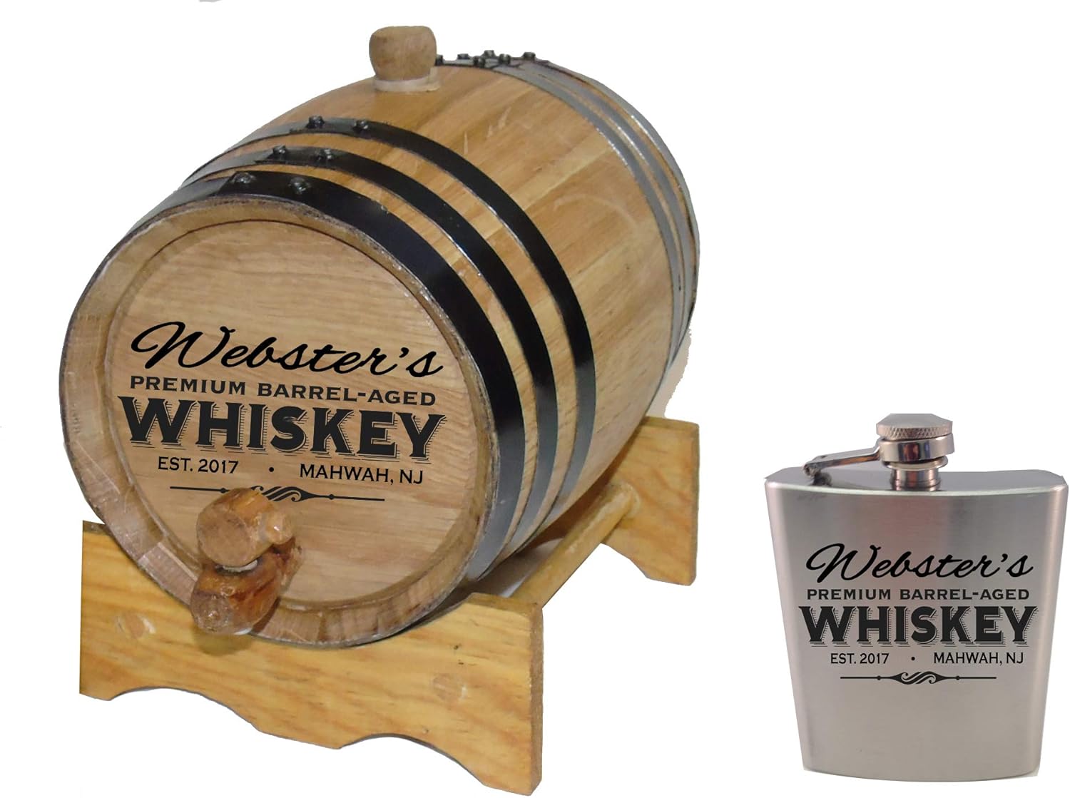 Amazon.com | Personalized Engraved Premium Aging Charred Oak Barrel and ...