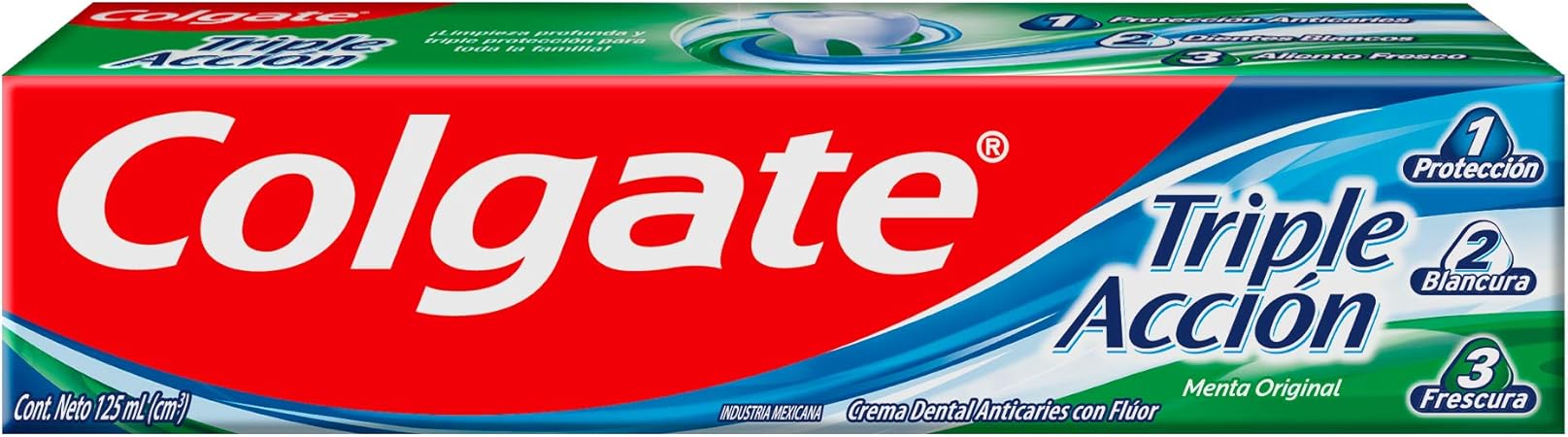 Colgate Pasta Dental Triple Acción, Protección, Blancura Y Frescura 125 ...
