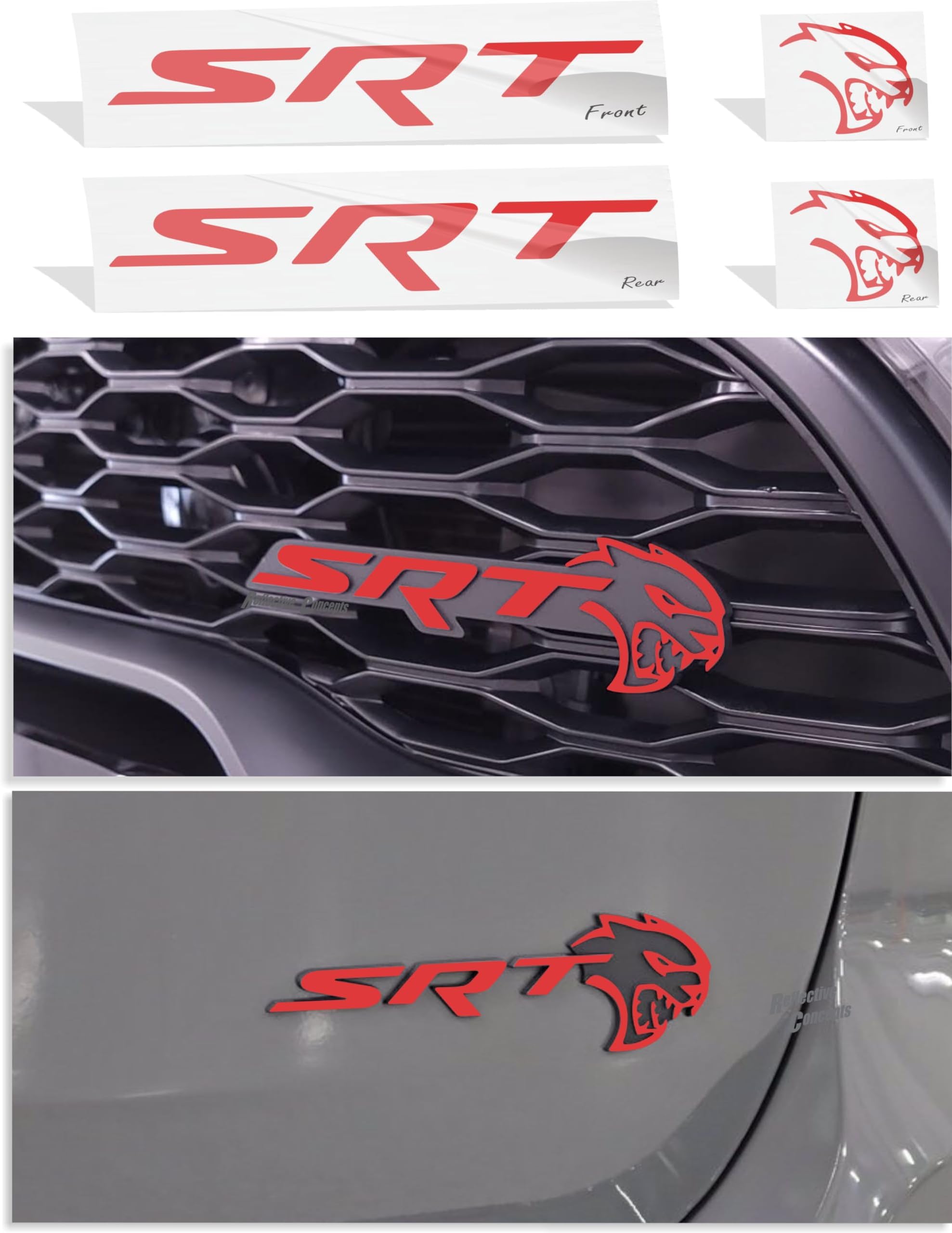 Amazon.com: Reflective Concepts - SRT Badge Overlay Decal Stickers ...