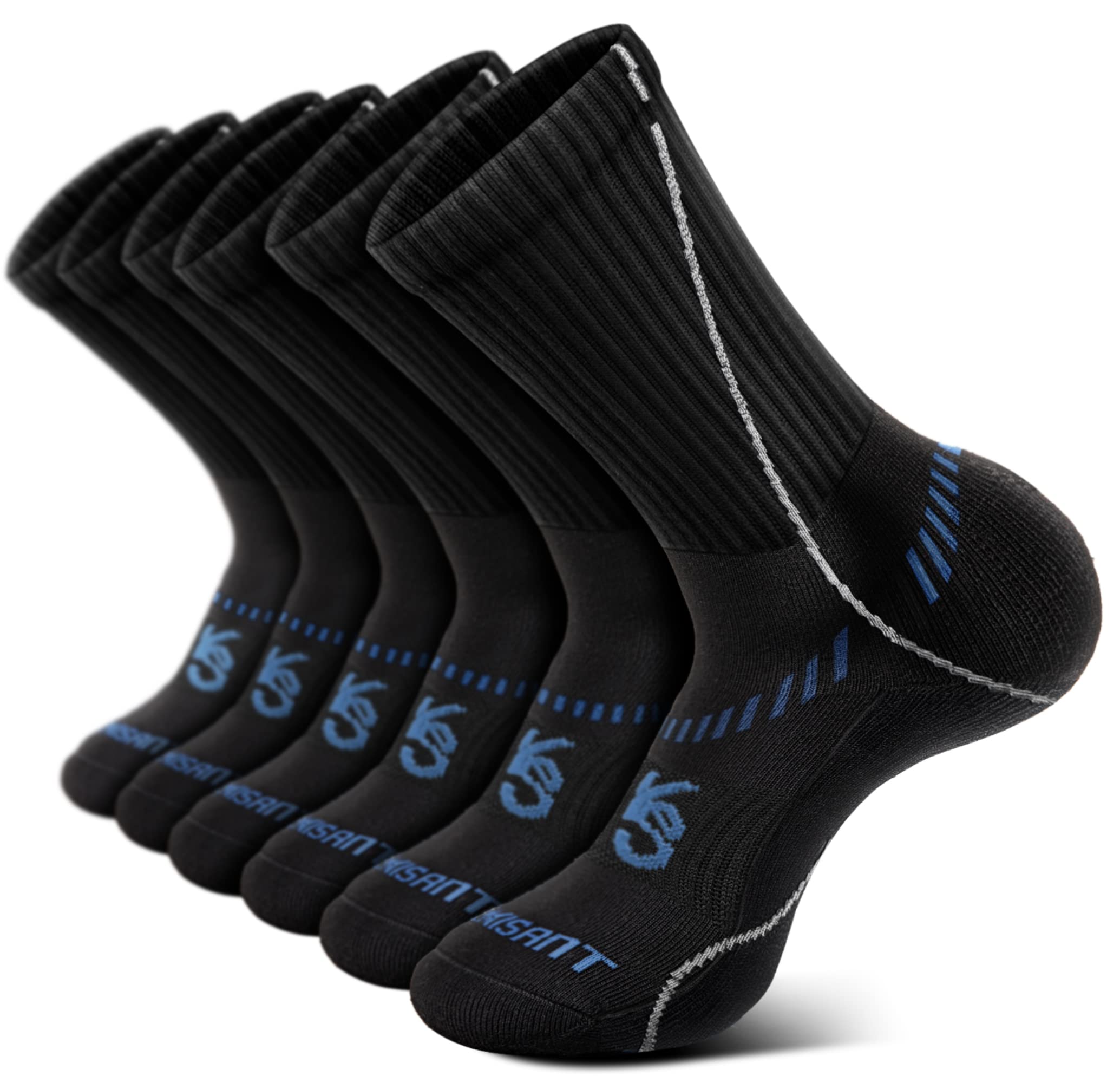 Amazon.com: BULLIANT Compression Socks for Men 6Pairs, Athletic Crew ...