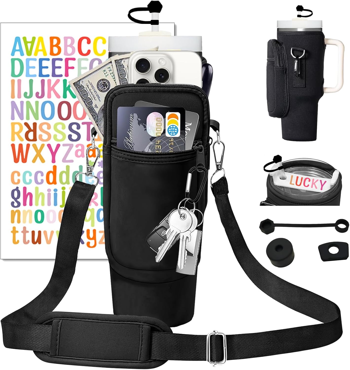 Amazon.com : Adoryoung Cup Carrier Holder Bag with Stanley Strap, Metal ...