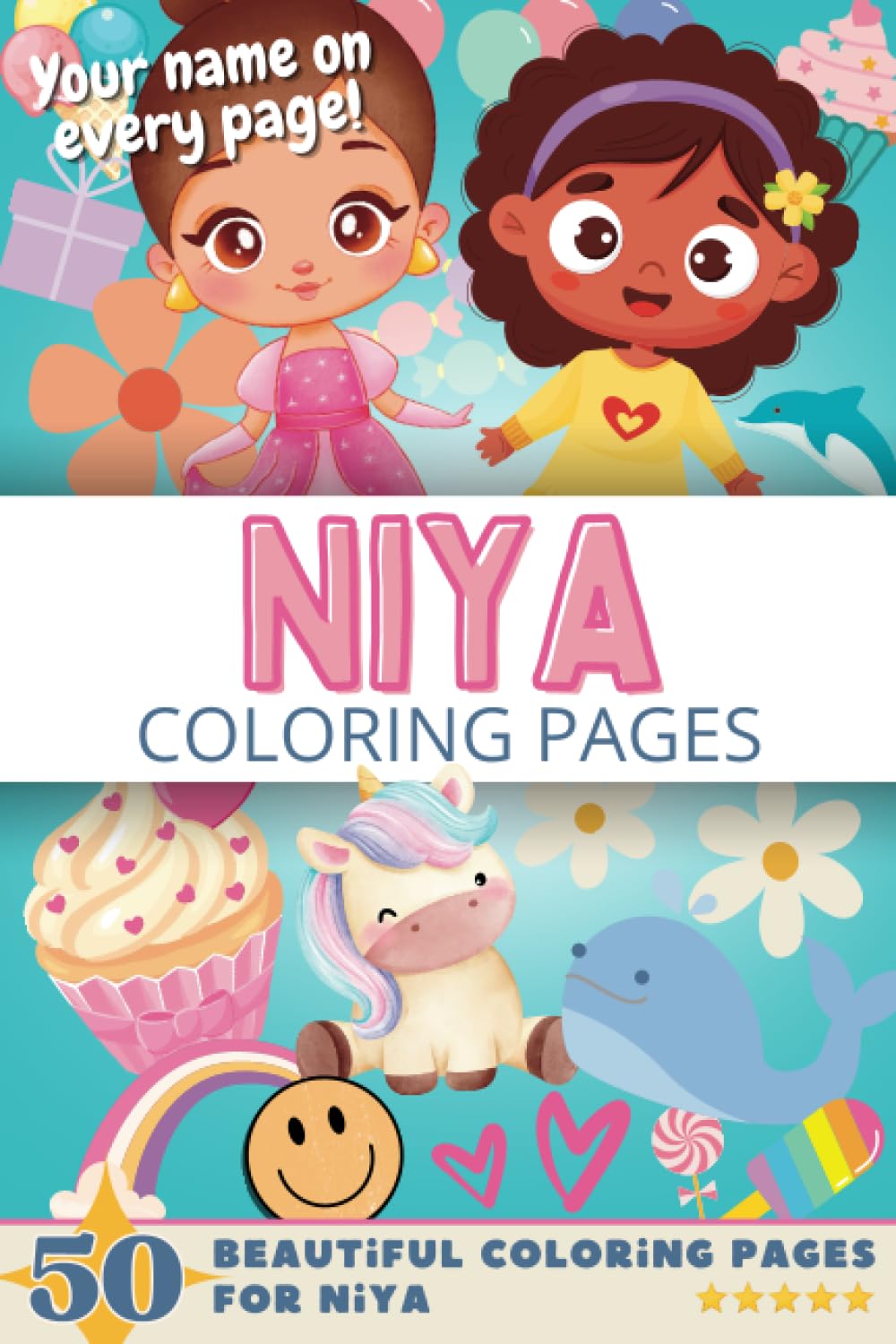 Buy Niya Coloring Pages: Wow-Effect! Your name on every page - Niya ...