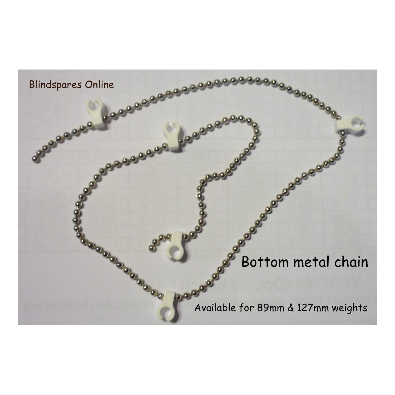 Metal Bottom Chain for 127mm/5" Vertical Blinds - 100 clips : Amazon.co ...