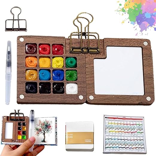 Amazon.com: Mini Watercolor Kit, Pocket Artist Watercolor Set ...