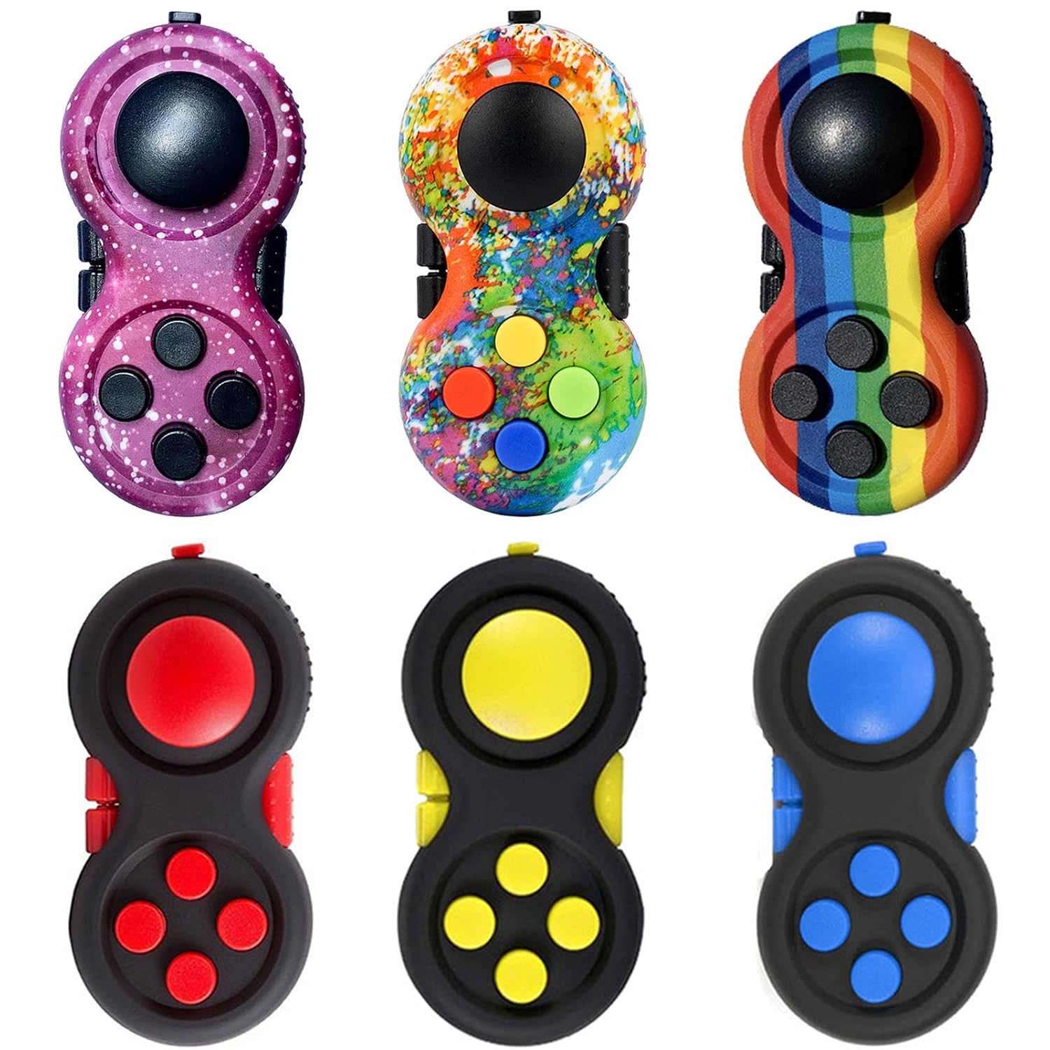 6pack Colorful Fidget Controller Pad Fidget Pad Handheld Fidget Game ...