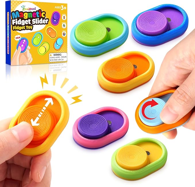 Amazon.com: Magnetic Fidget Toys Kids Adults: 6 Pack Fidget Slider for ...