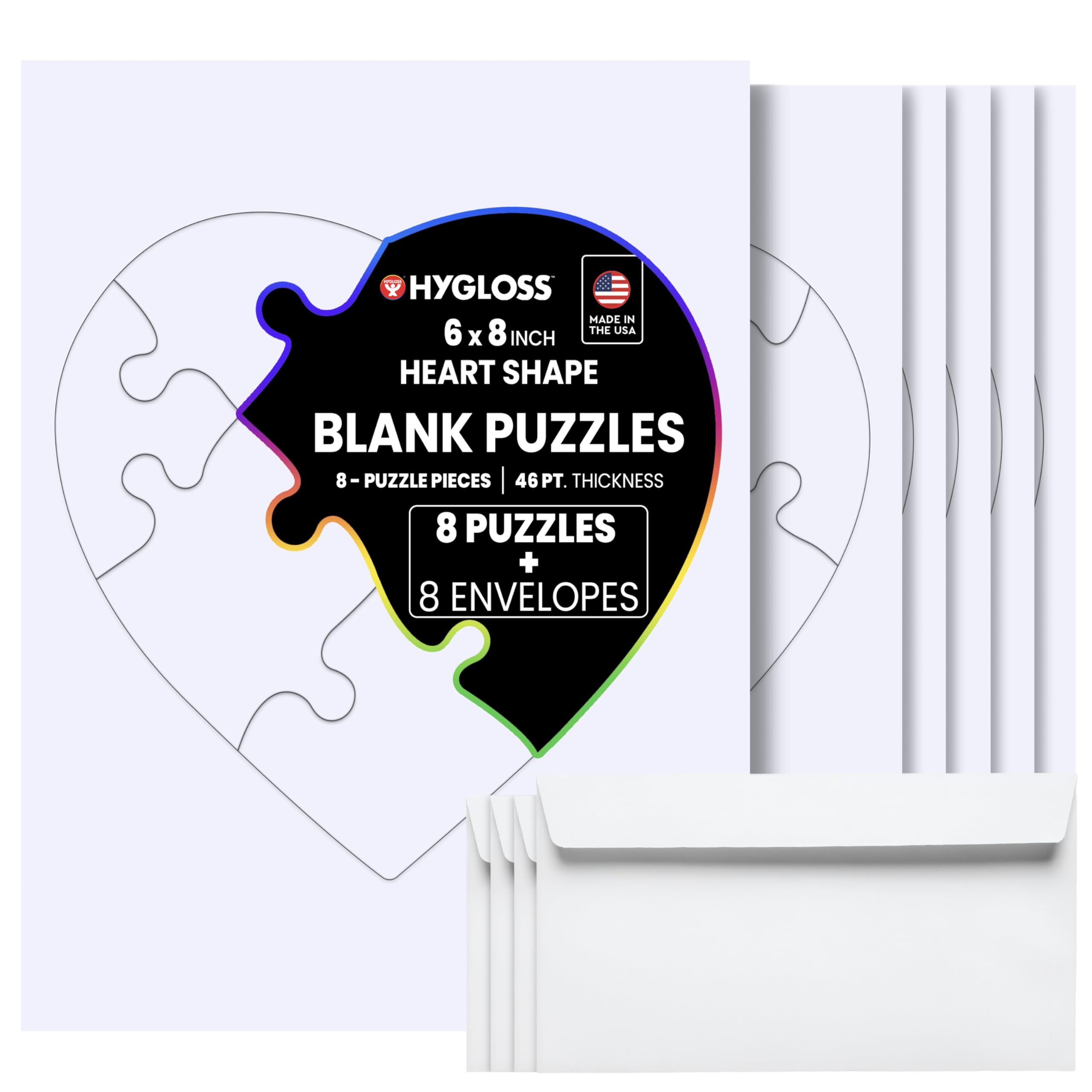 Snapklik.com : Hygloss 8 Blank Heart Puzzles