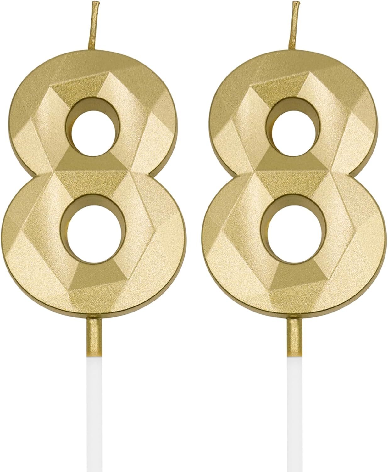 Amazon.com: 88th Birthday Candles for Cake, Gold Number 88 3D Diamond ...