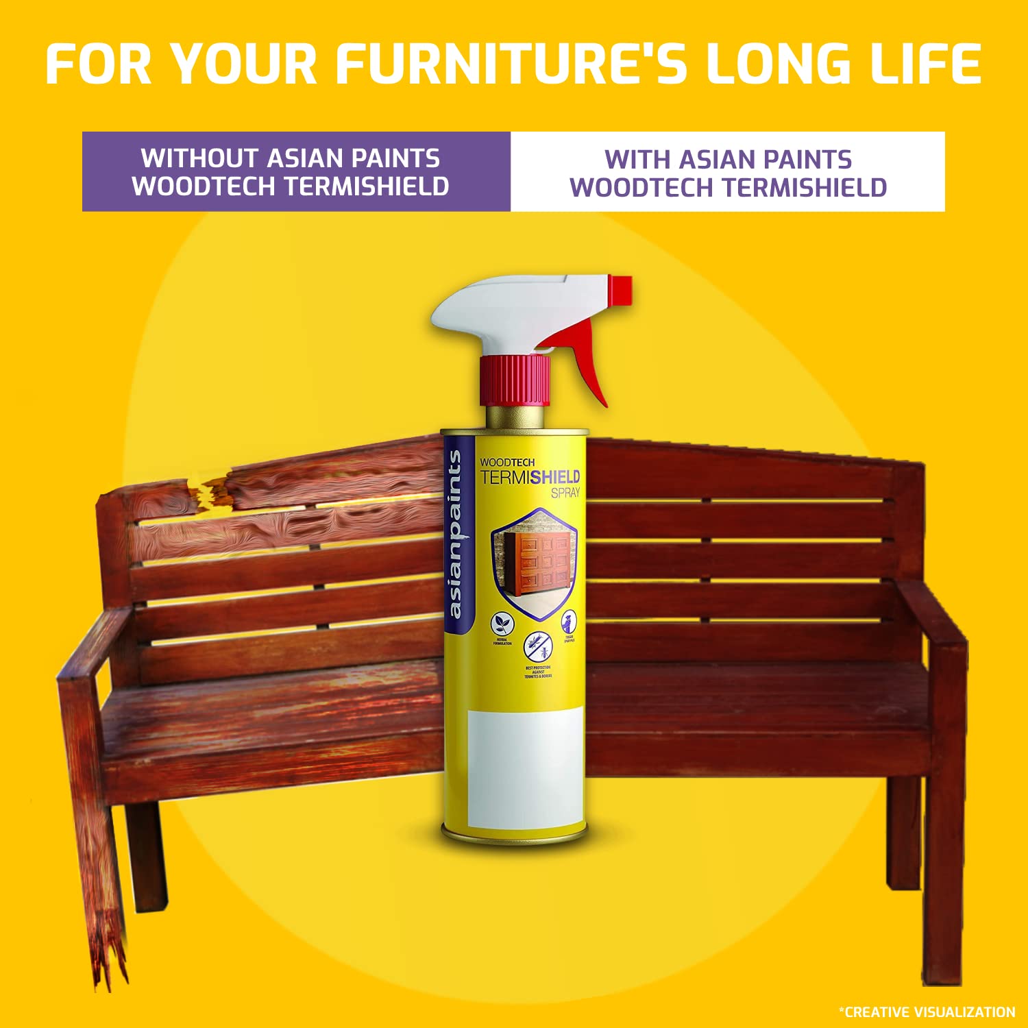 Asian Paints Woodtech Termishield Spray, DIY Termite Killer Spray for ...