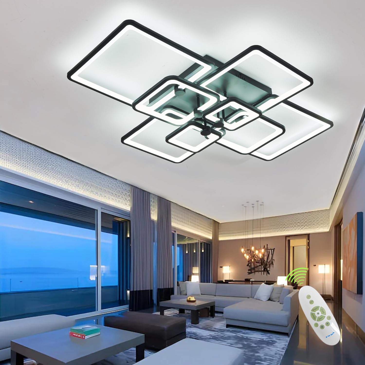 Modern LED Ceiling Light,41.7in Modern LED Ceiling Lamp for Living Room ...