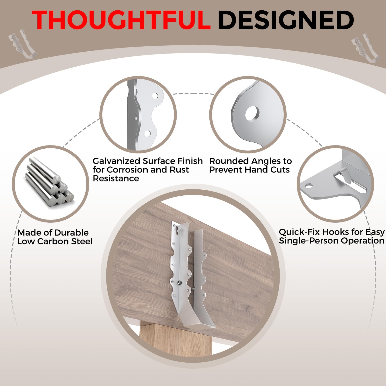 Hurricane Ties For Deck 50 Pcs 2x8 Joist Hangers - Heavy Duty Rafter ...