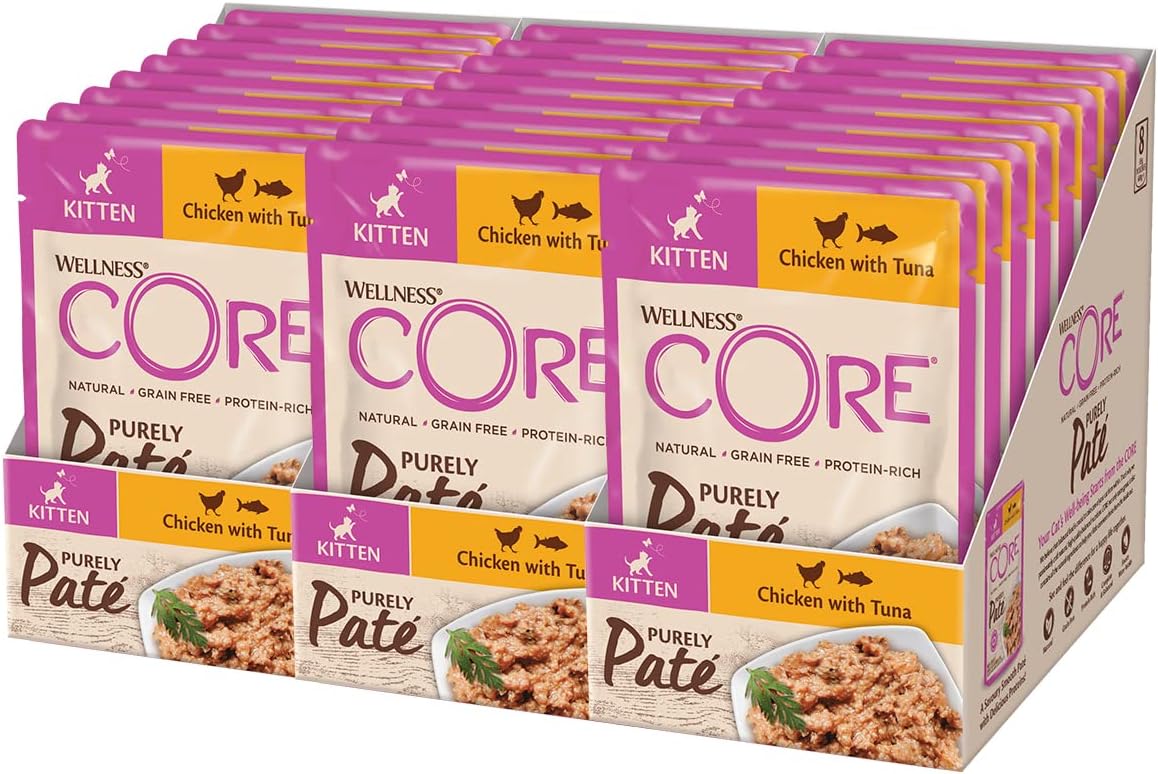 Wellness CORE Purely Paté Kitten, 24 x 85g, Chicken & Tuna, Kitten Food ...