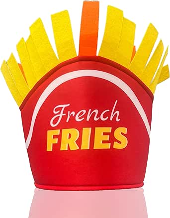 Amazon.com: Vaulted Skulls & Co French Fry Hat | Fast Food Costume Hat ...
