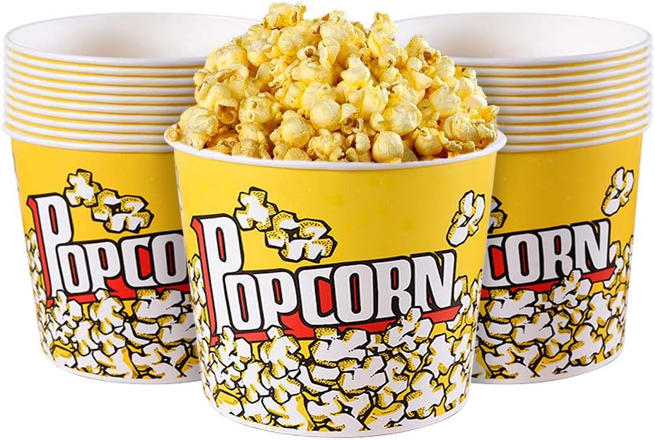 Amazon.com: MyLifeUNIT Popcorn Boxes, 85 OZ Paper Popcorn Containers ...