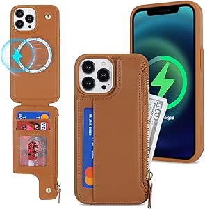 Amazon.com: Lipvina for iPhone 12 Pro Max / 13 Pro Max Magsafe Case Wallet with Card Holder ...