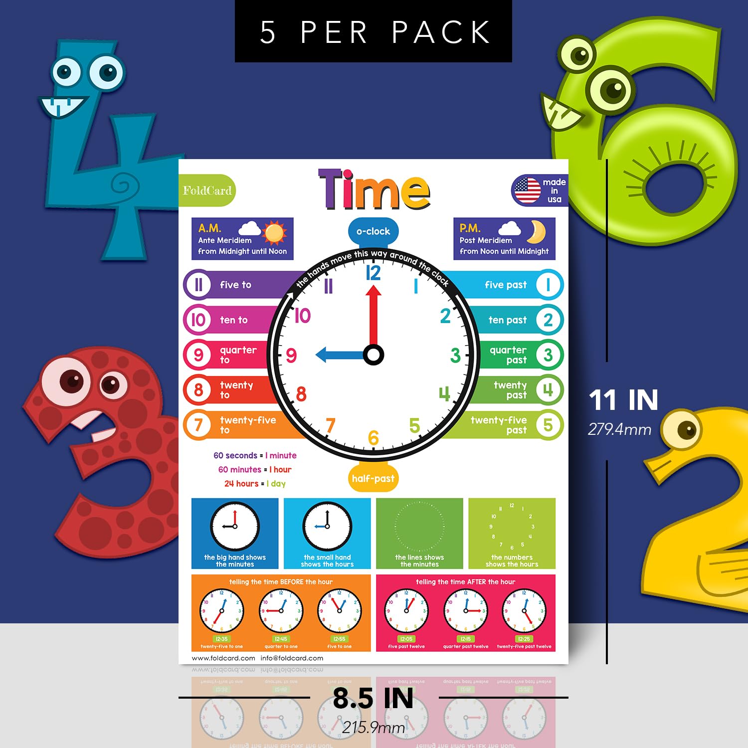 Snapklik.com : Time Chart For Preschool To Grade 1 Kids Learn How To ...