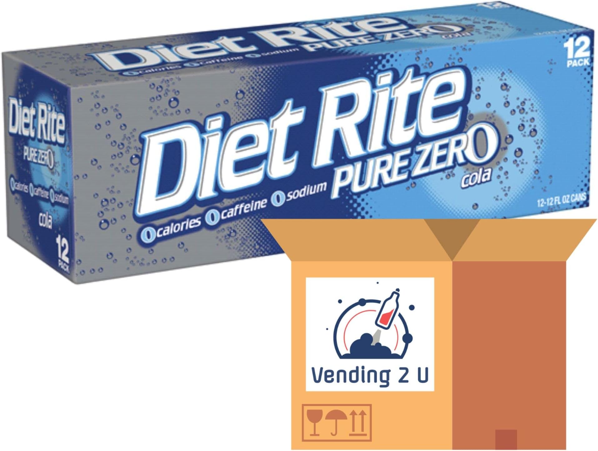 Amazon.com : Diet Rite Pure Zero Diet Cola Soda, 12 Fl Oz (Pack of 24 ...