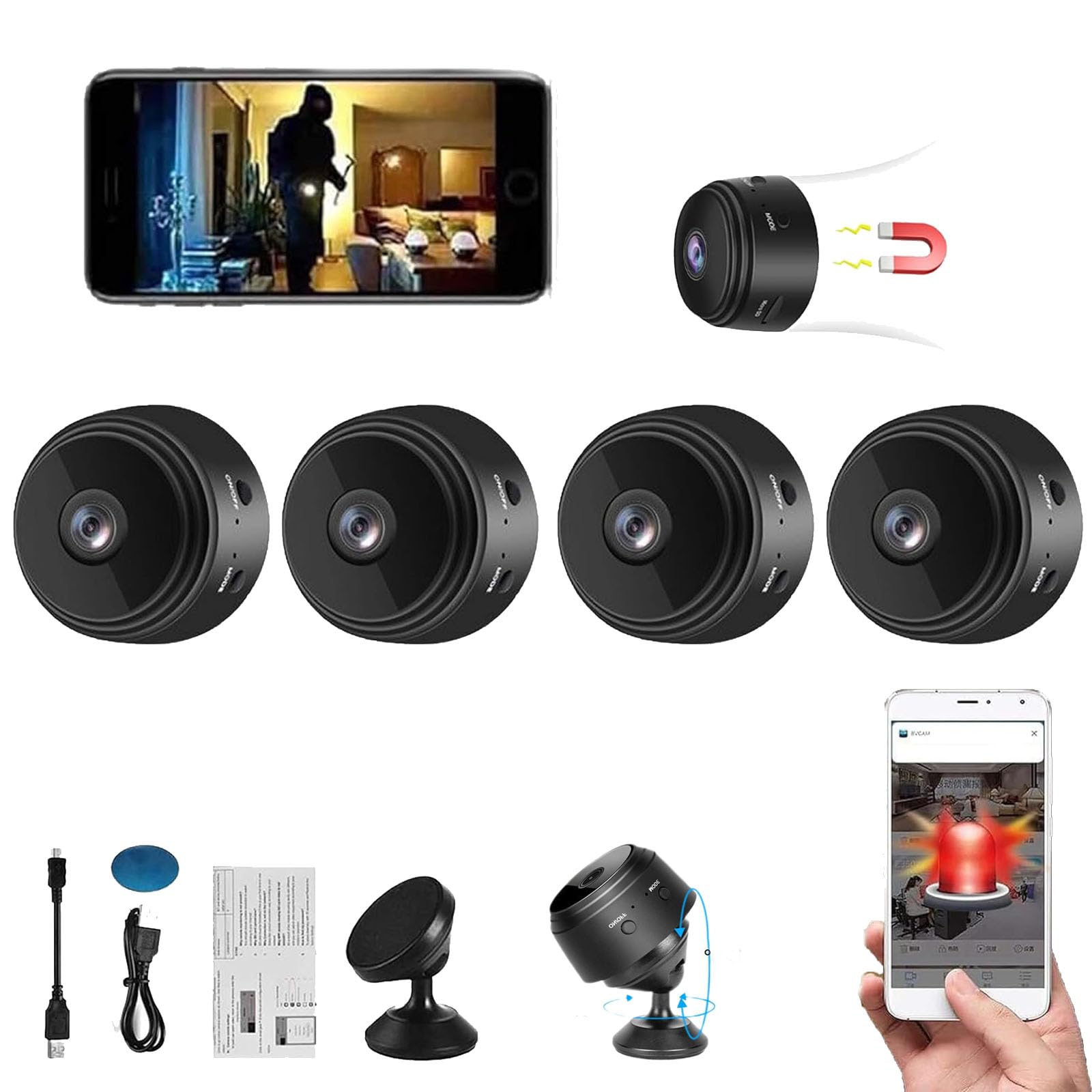 Amazon.com : Magnetic Mini Security Camera, Security Camera, Mini 1080p ...